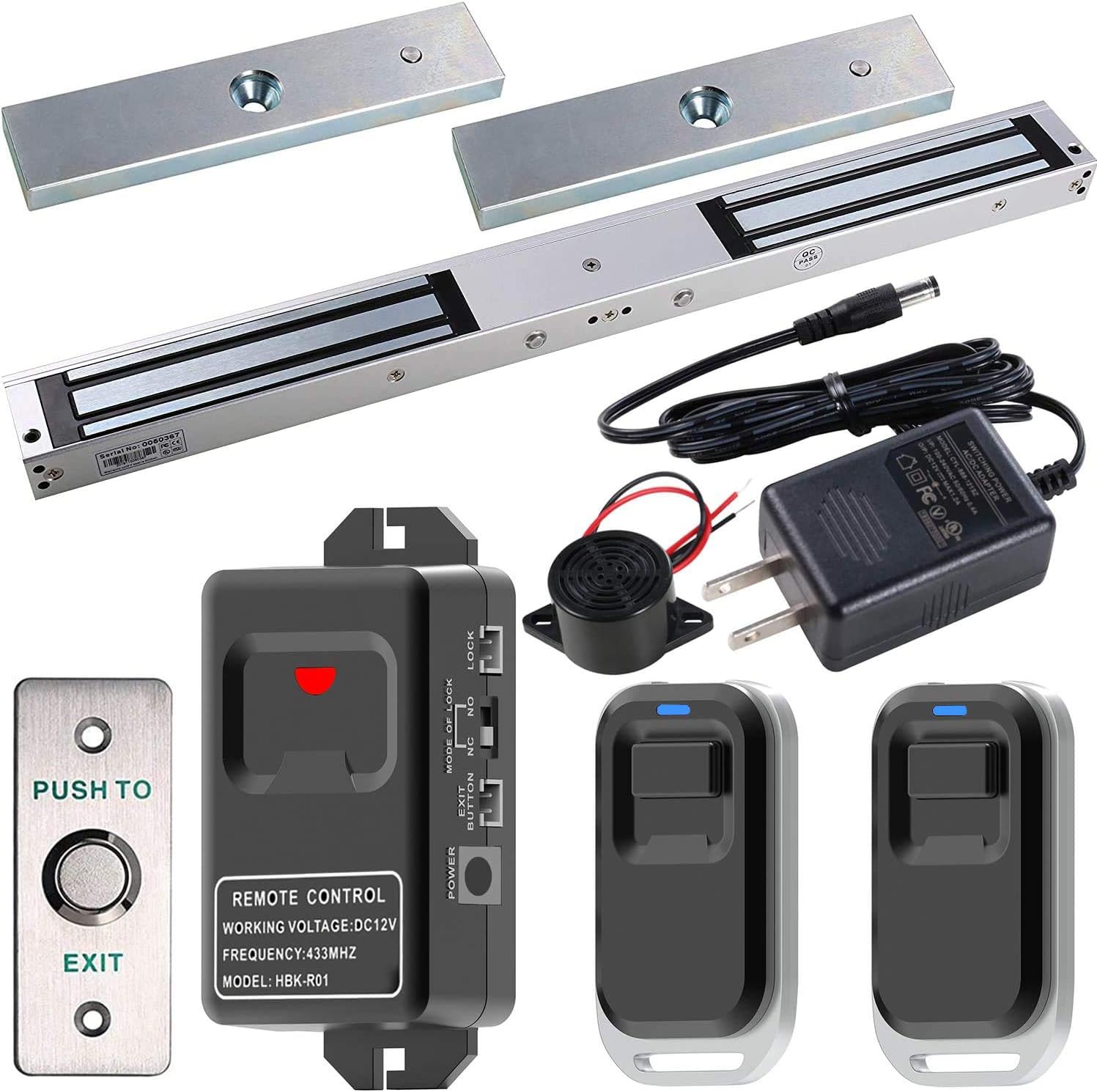 UHPPOTE Electric Magnetic Double Door Lock 600lb with Remote Control ...