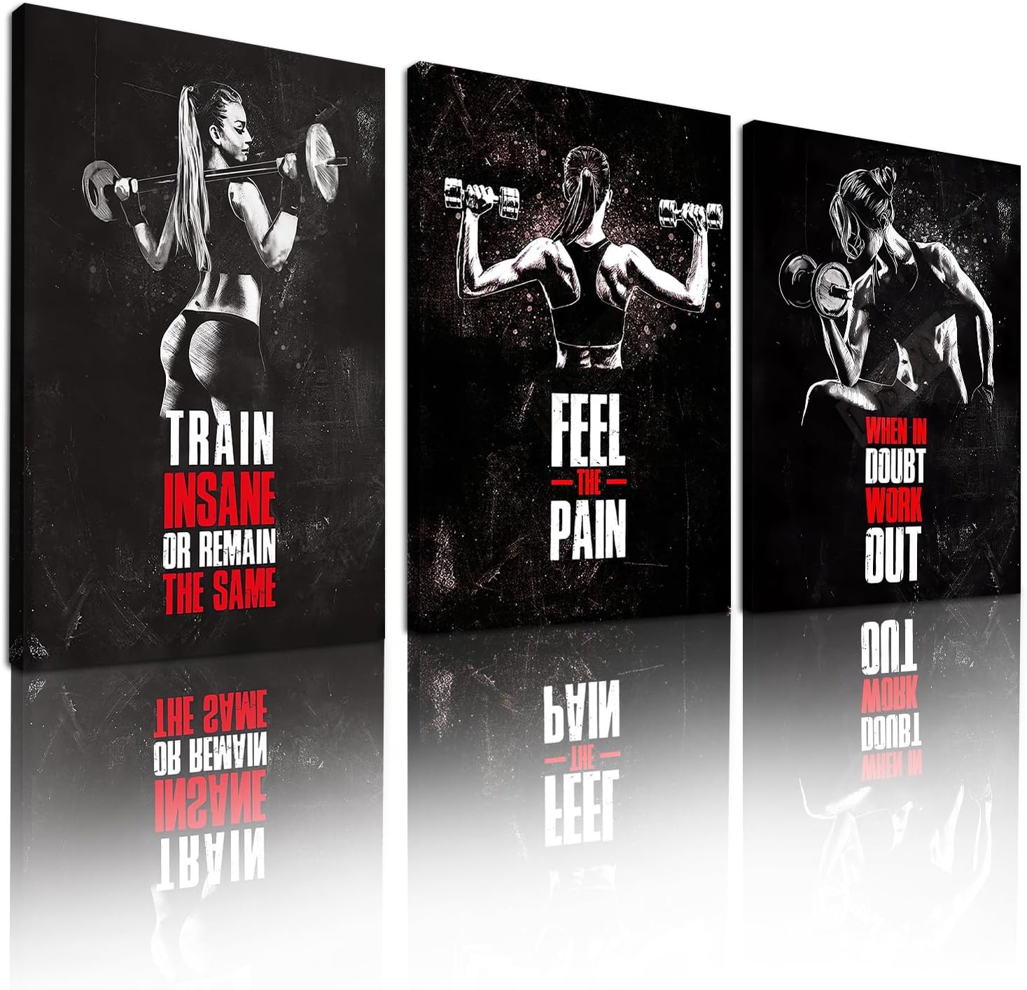 Amazon.com: Motivational Gym Wall Art, Inspirational Workout Room Wall ...