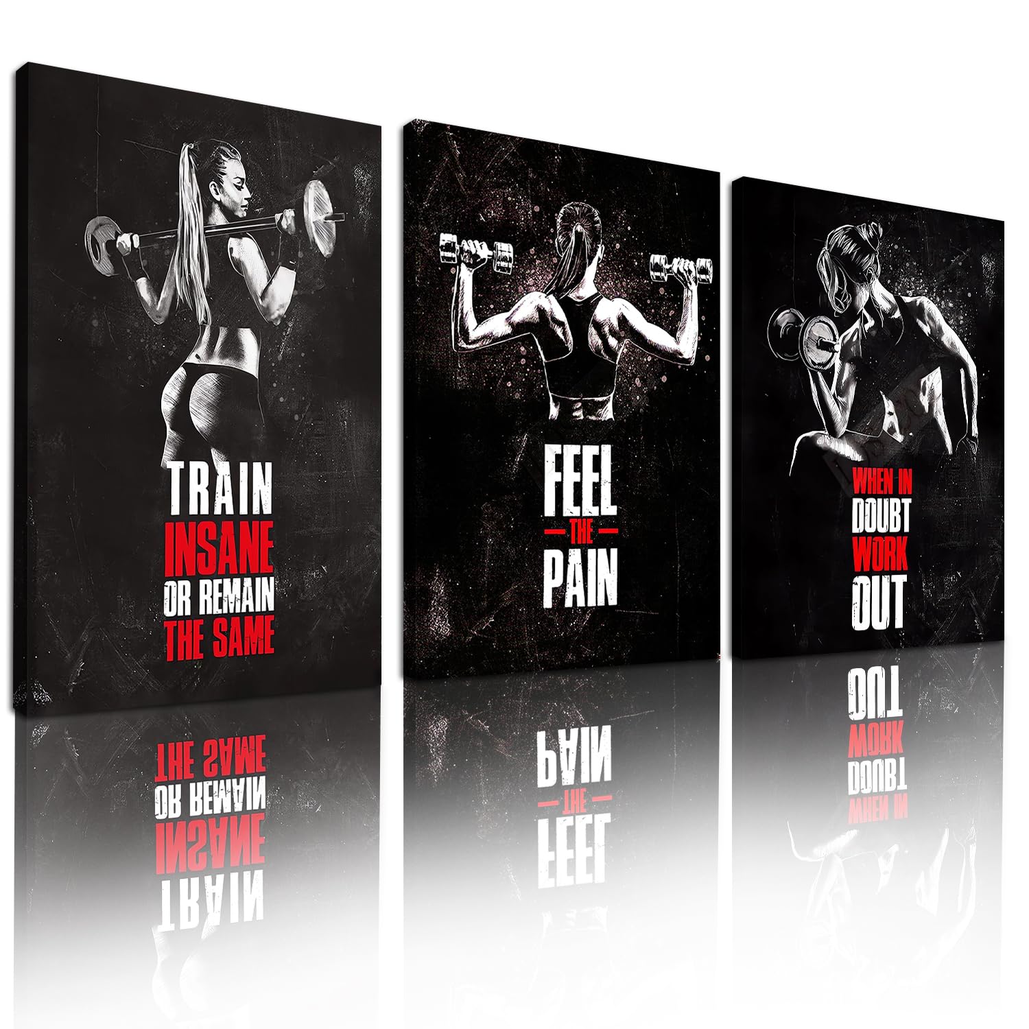 Amazon.com: Motivational Gym Wall Art, Inspirational Workout Room Wall ...