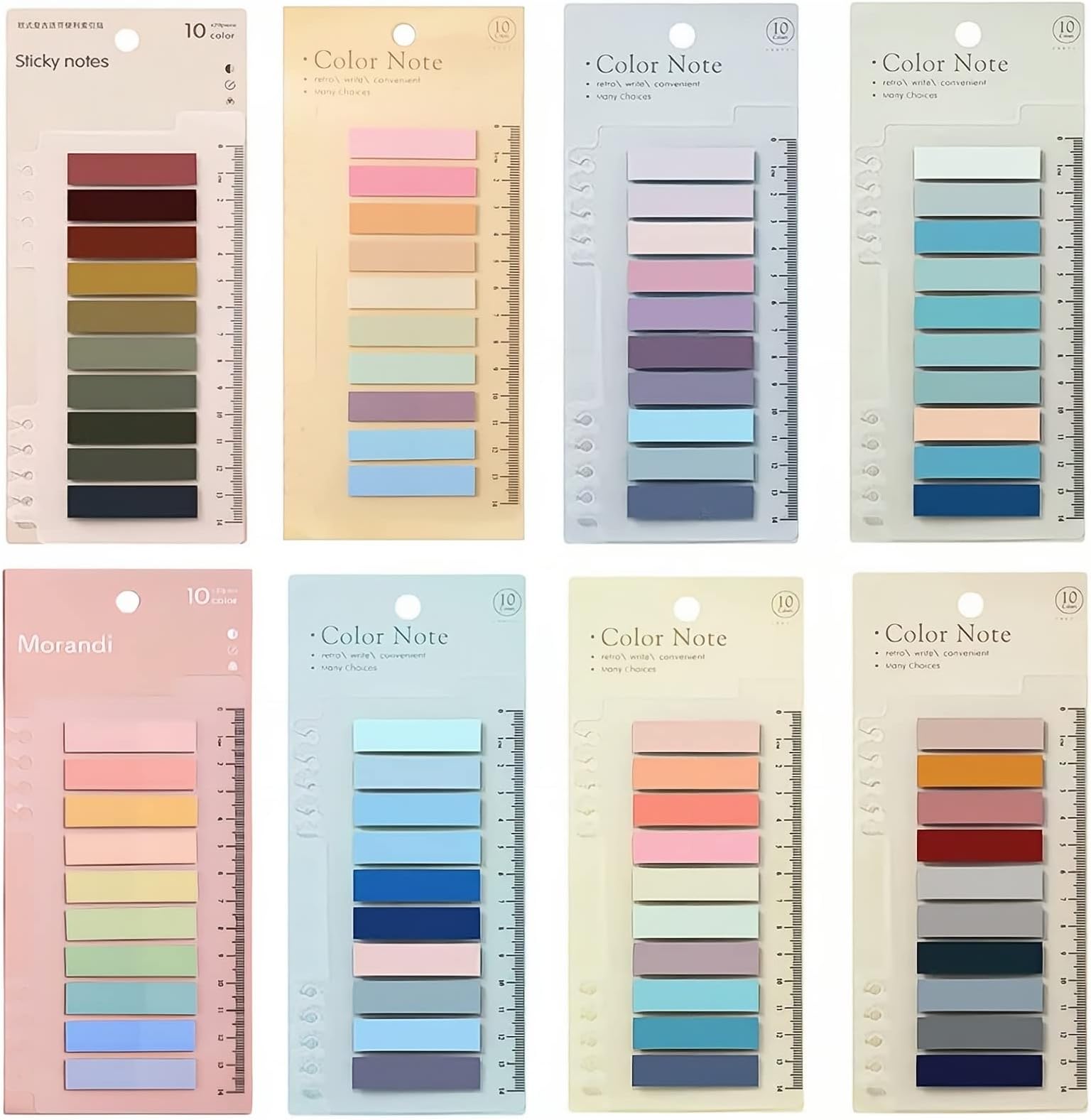 1600 Pcs Writable Sticky Tabs,8 Pack Index Tabs,80 Colors Multi ...