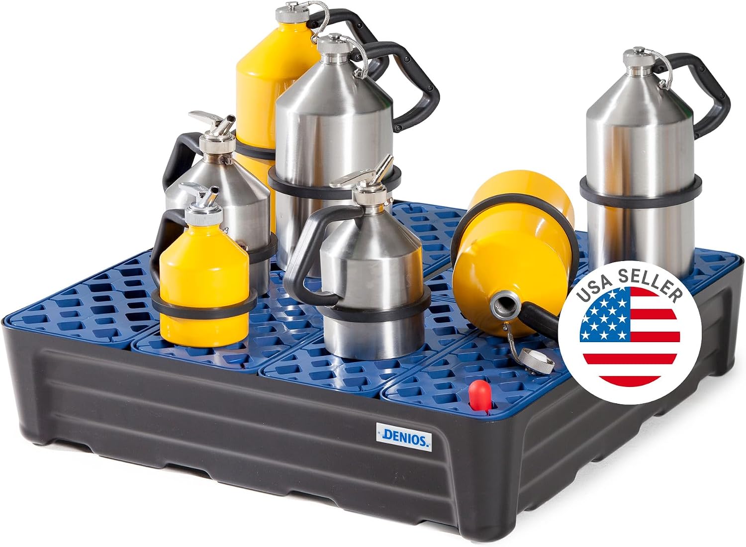 Amazon.com: DENIOS® Spill Containment Tray with Grate – 21.1 Gallon ...