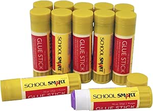 Amazon.com: School Smart Glue Stick, 0.74 Ounces, Purple and Dries ...