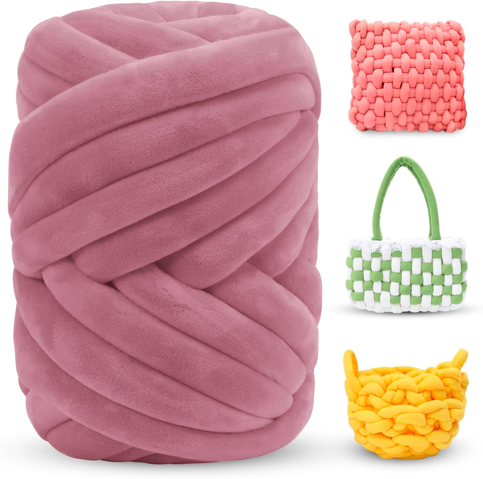 Amazon.com: LEREATI Thick Chunky Yarn for Arm Knitting Jumbo Tube Yarn ...