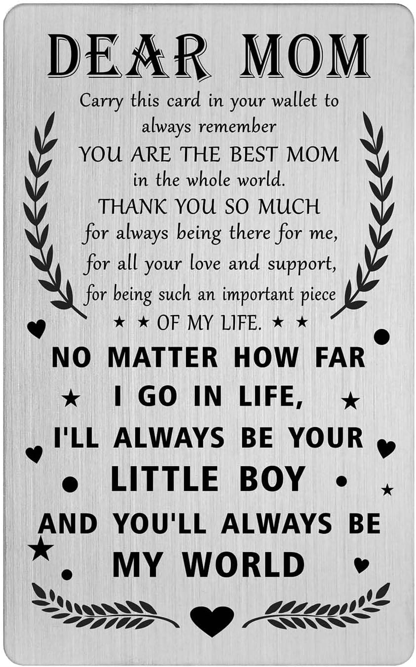 Amazon.com : Mothers Day Card for Mom from Son - Thank You Mom Wallet ...
