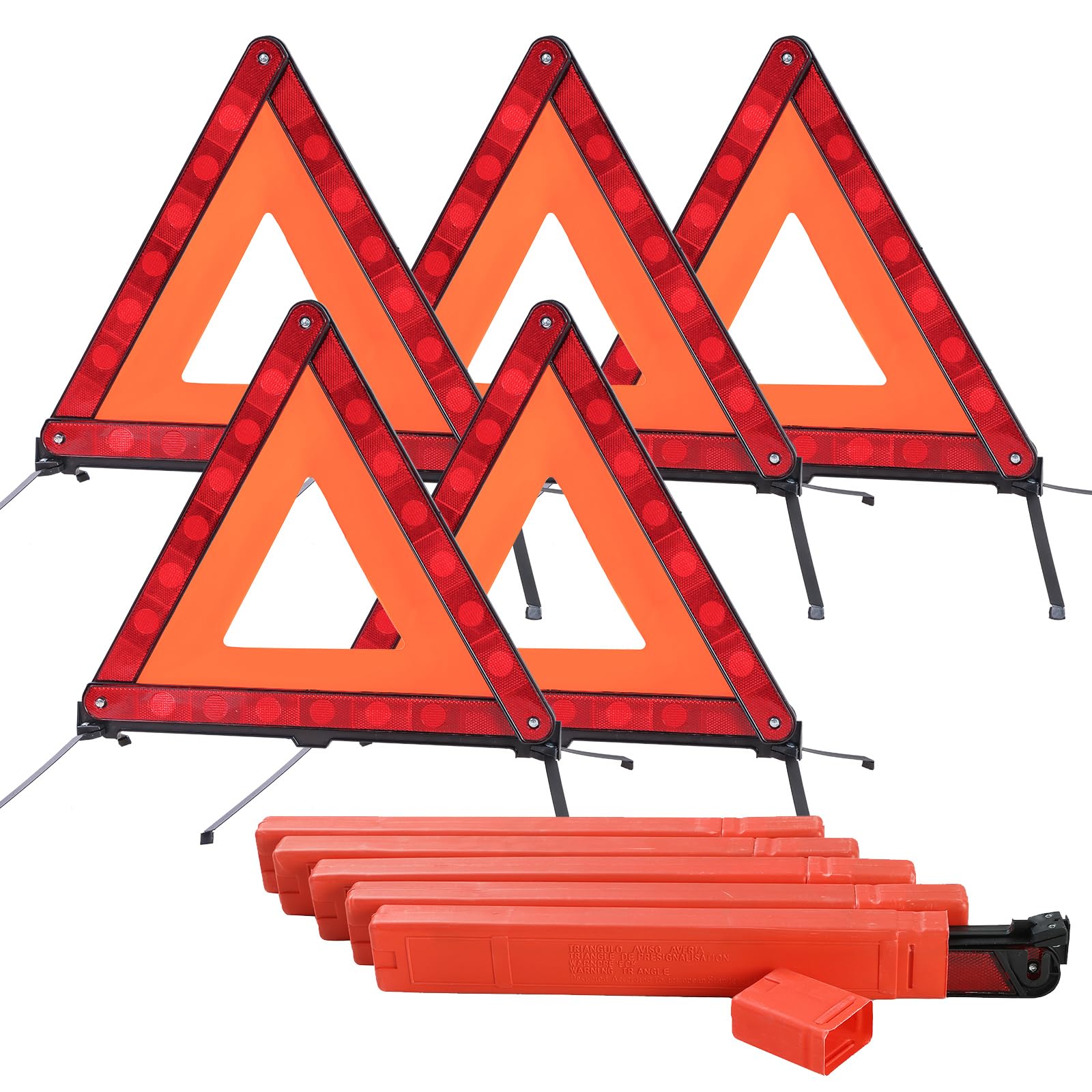 Amazon.com: Acymner 5 Pack Reflective Safety Triangle Kit | Emergency ...