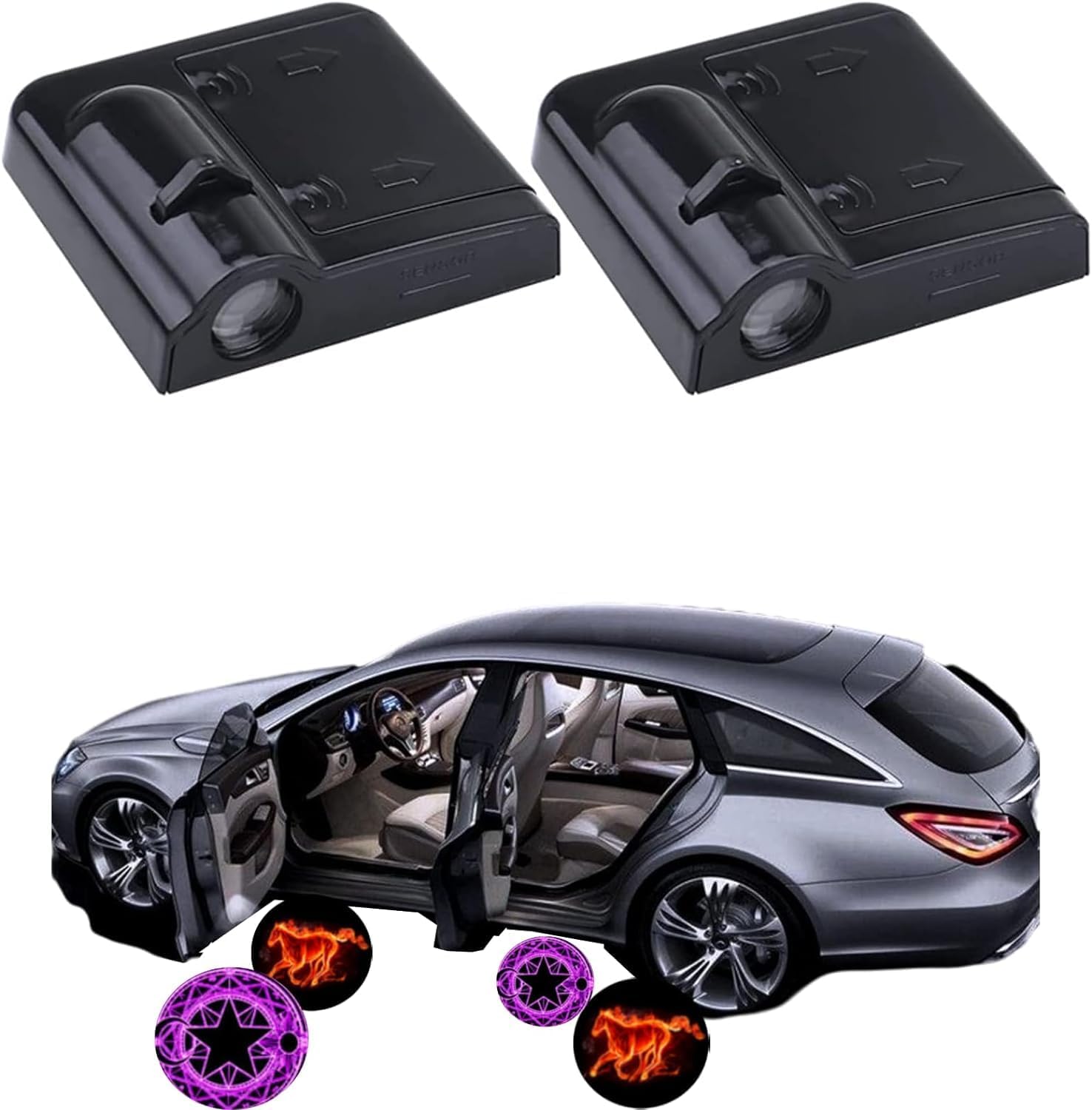 Amazon.com: Dashadao 2Pcs Door Lights Logo,Car Door Projector Lights ...
