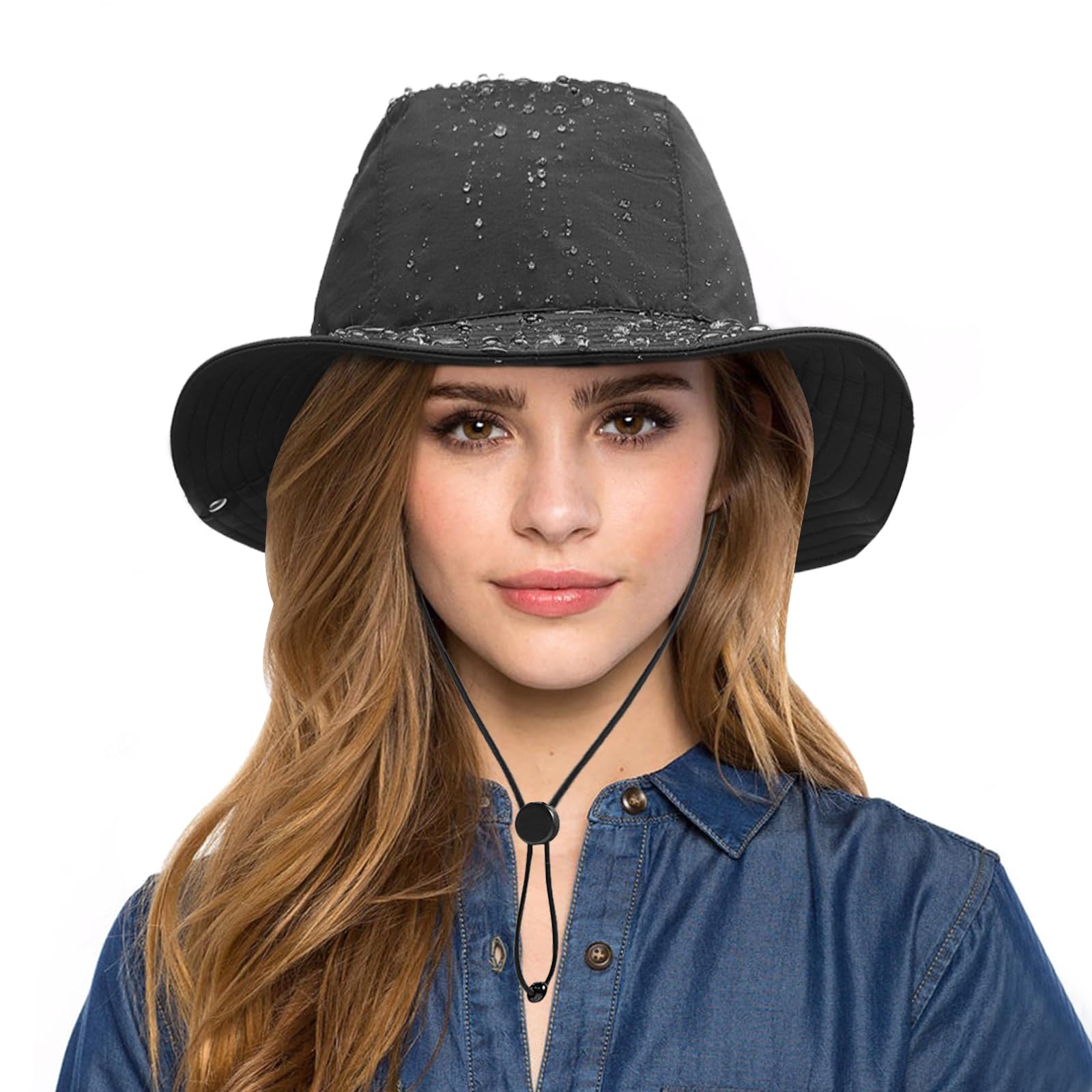 Amazon.com: Waterproof Bucket Rain Hat for Women Wide Brim Summer UPF ...