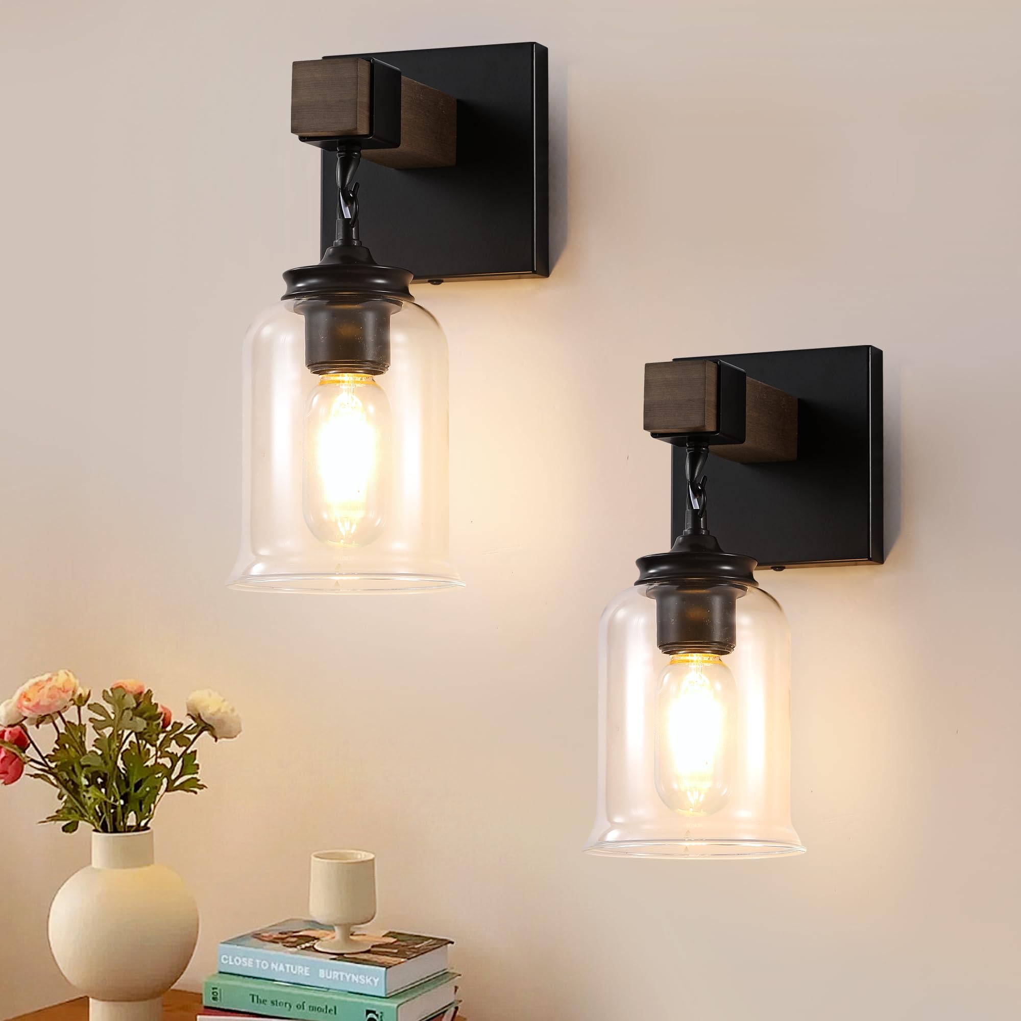 Snapklik.com : Set Of 2 Farmhouse Bathroom Light Fixtures, 1 Light ...