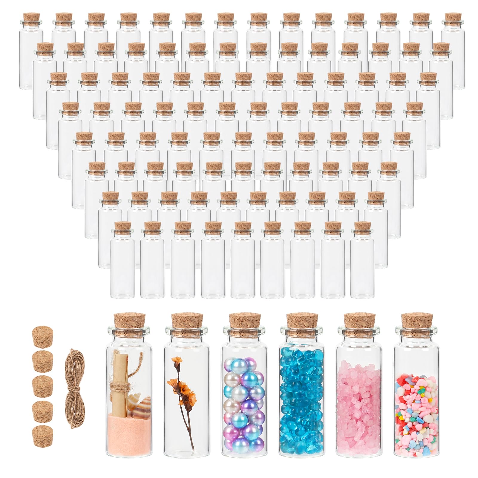 Amazon.com: Miukada 12 ml Small Glass Bottles with Cork, 100 Pack Mini ...