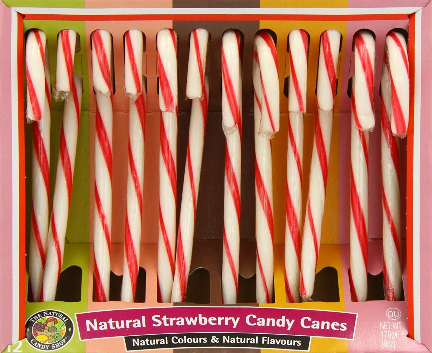 Natural Candy Shop Strawberry Candy Canes, 168g : Amazon.co.uk: Grocery