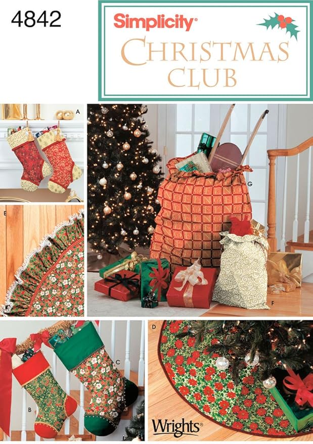 Amazon.com: Simplicity Sewing Pattern 4842 Holiday Décor, One Size ...