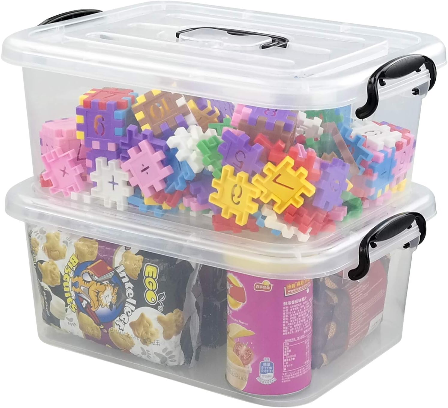 Amazon.com - Idotry 6-Pack Mini Plastic Storage Latch Box, 1.5 L Clear ...