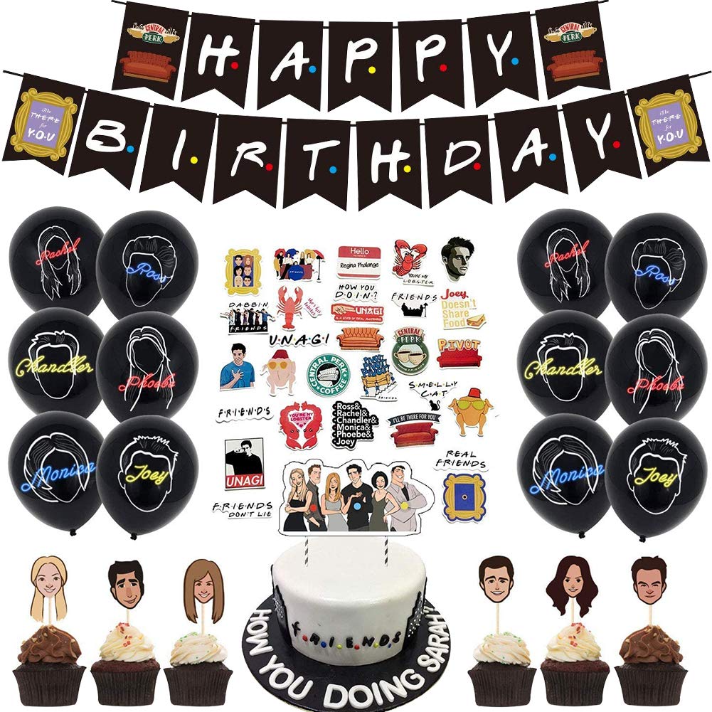Buy Friends Themed Birthday Decorations Kit, Happy Birthday Banners ...