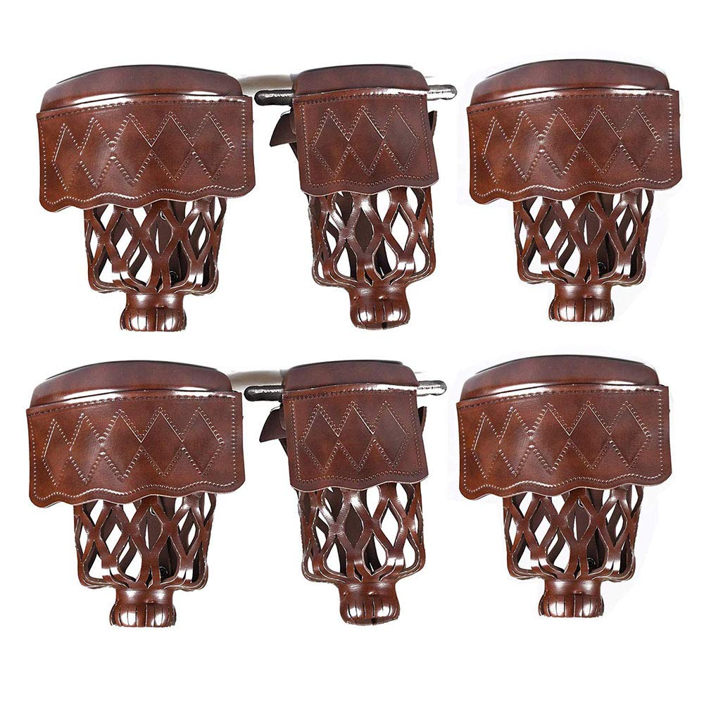 Genuine Leather Pool Table Pockets Set Of 6 With Brick Pattern Shield ...