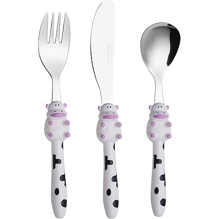 Exzact Children's Cutlery Stainless Steel 3pcs Set/Kids Cutlery/Toddler ...
