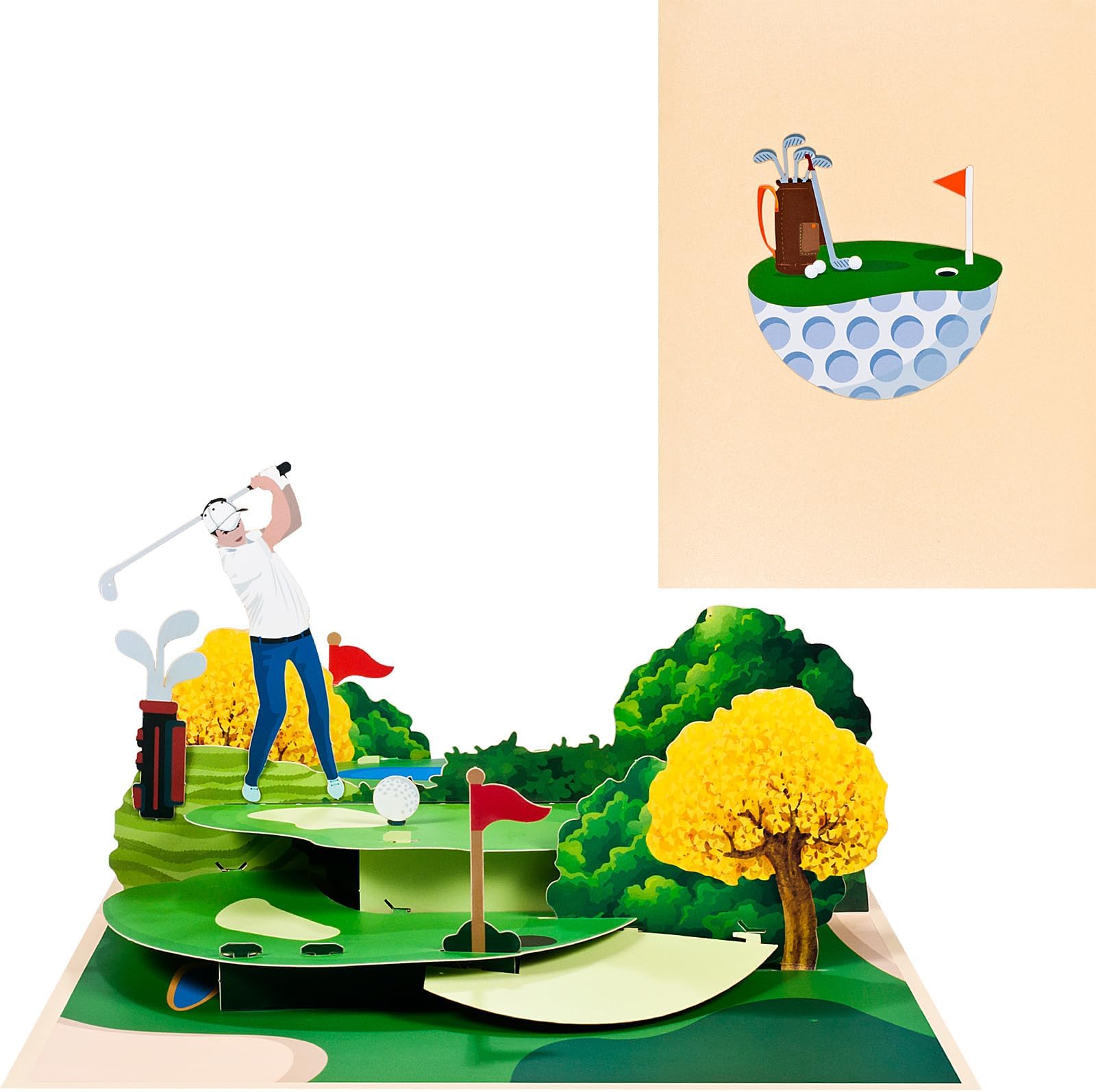 Pop-up Geburtstagskarte,3D Golf Karte,Golf Turnier Einladungskarte,Golf ...