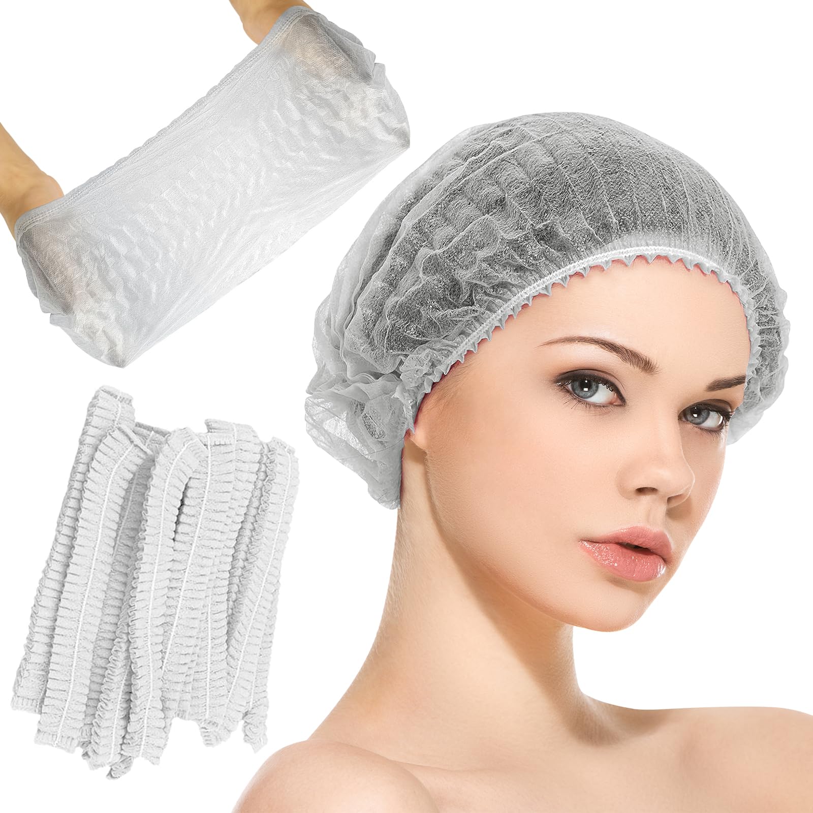 Amazon.com: 21inches Hair Net Disposable Bouffant Caps 100 Pcs, Elastic ...
