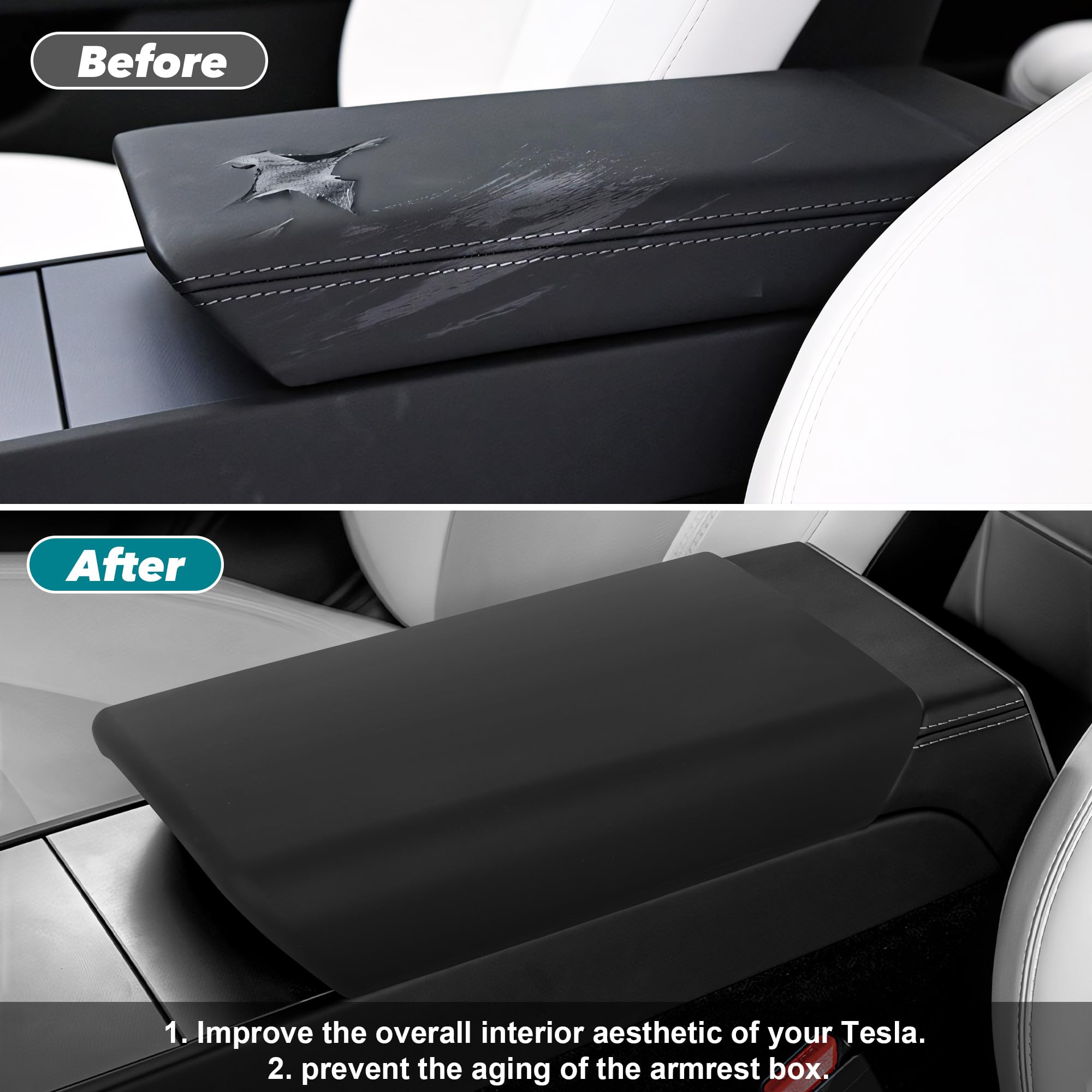 Tesla Armrest Cover Franl Center Console Armrest Cover For Tesla Model 3 Highland 2024-2026 ...
