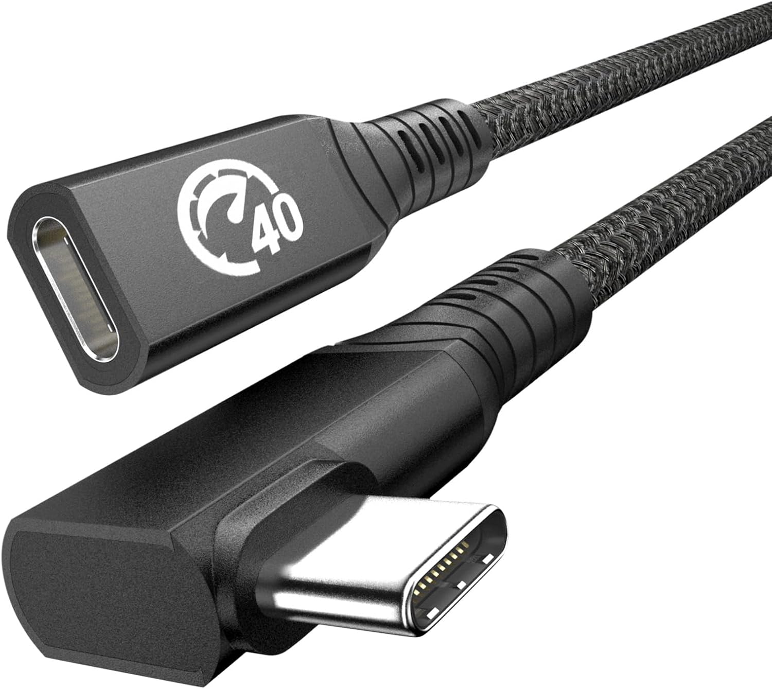 Amazon.co.jp: USBC 延長ケーブル l字 0.6M 40Gbps USB4 延長ケーブル 240W Thunderbolt 4 ...