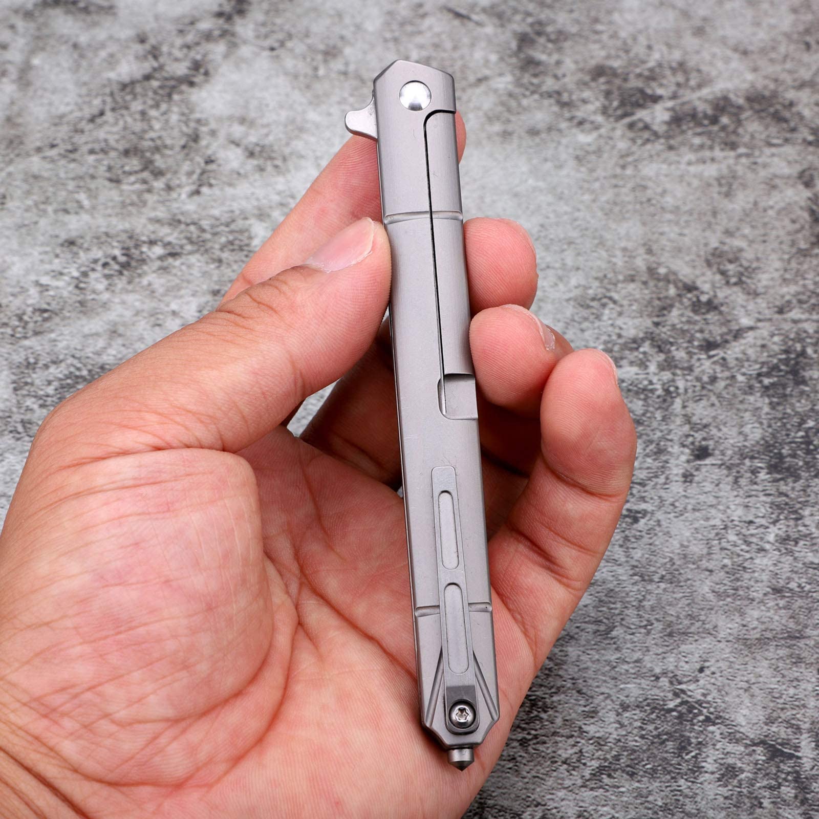 Samior GDT035 Small Slim Folding Pocket Flipper Knife, 3.5 inch Satin ...