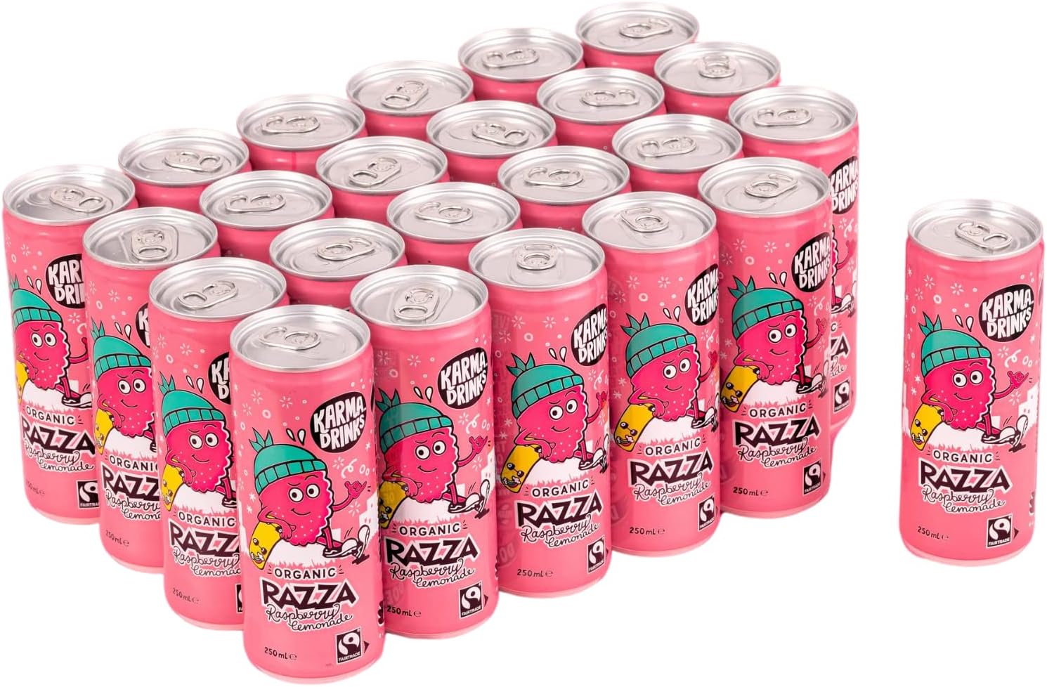 Karma Drinks Razza Raspberry Pink Lemonade (24 x 250ml Cans), Natural ...