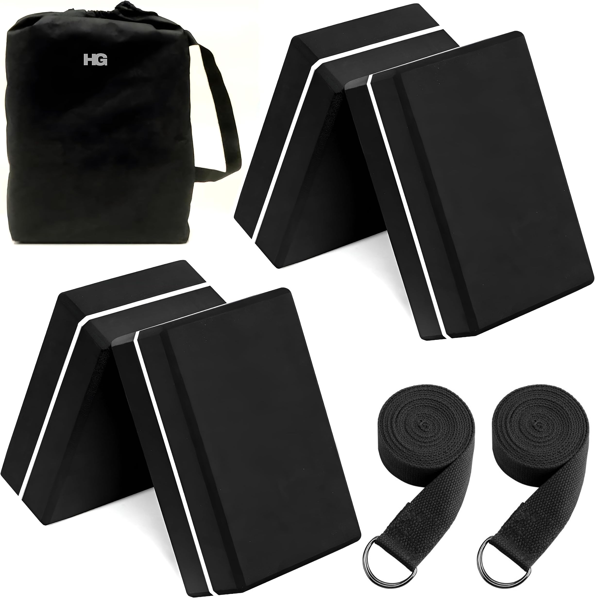 Serveuttam Yoga Blocks with Belt - EVA Foam Block with Cotton Belt ...