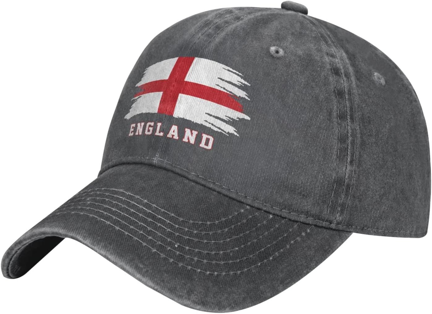 Unisex Adult Charcoal Washed Denim England Flag Baseball Cap Men ...