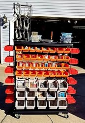 Amazon.com: TRINITY Dual-Sided Mobile, Black Rolling Bin Rack 19.75 x ...