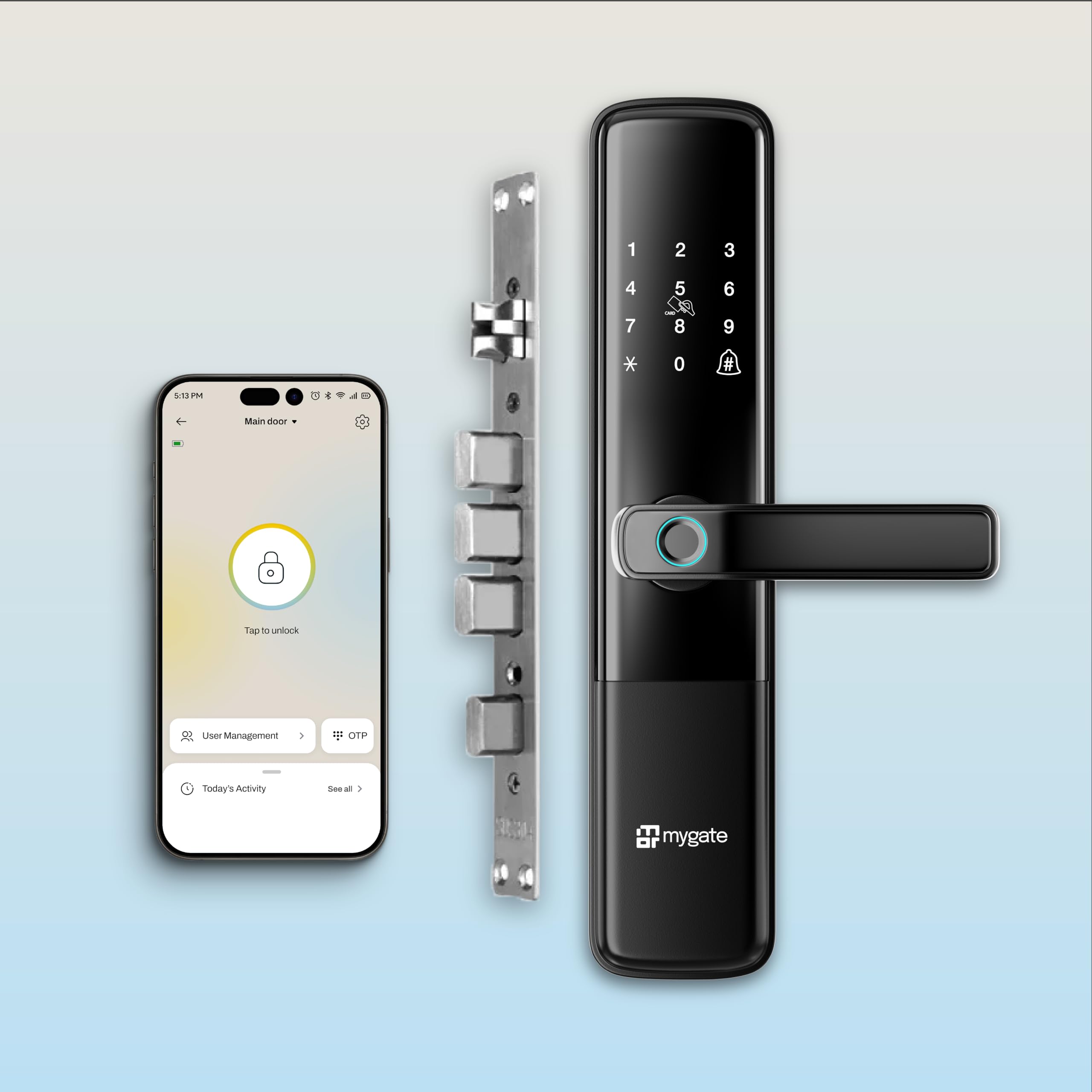 Mygate Smart Door Lock Plus with Inbuilt WiFi and 6-Way Unlock ...