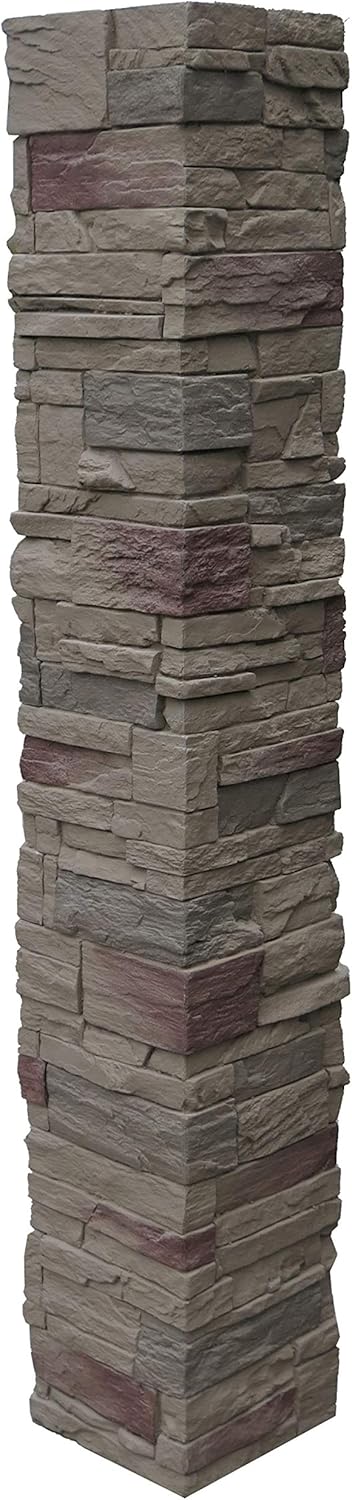 NextStone Country Ledgestone 2pc Split Faux Stone Post Cover - 8" x 8 ...