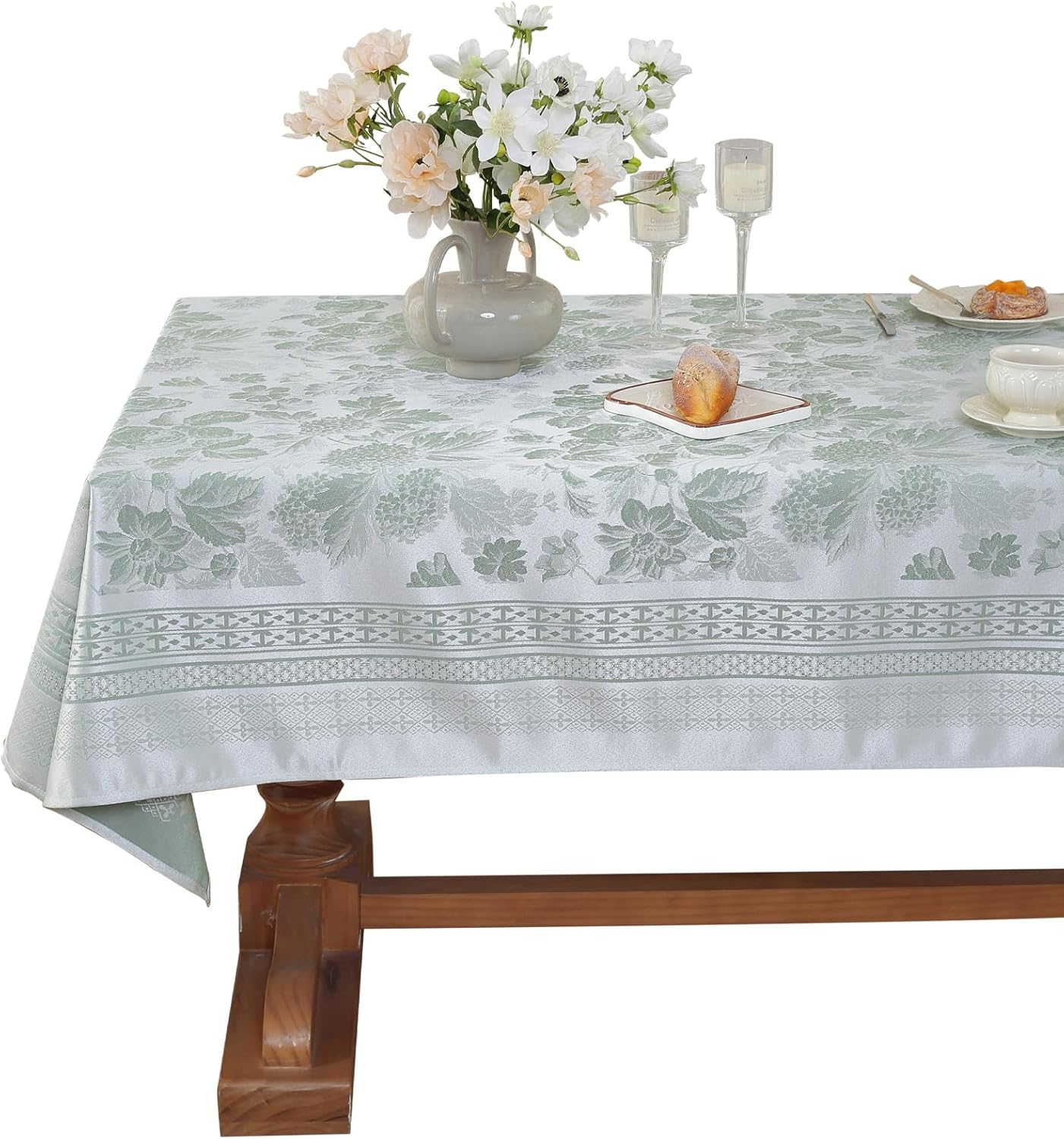 Amazon.com: Floral Tablecloth Vintage Square Table Cloth Waterproof ...