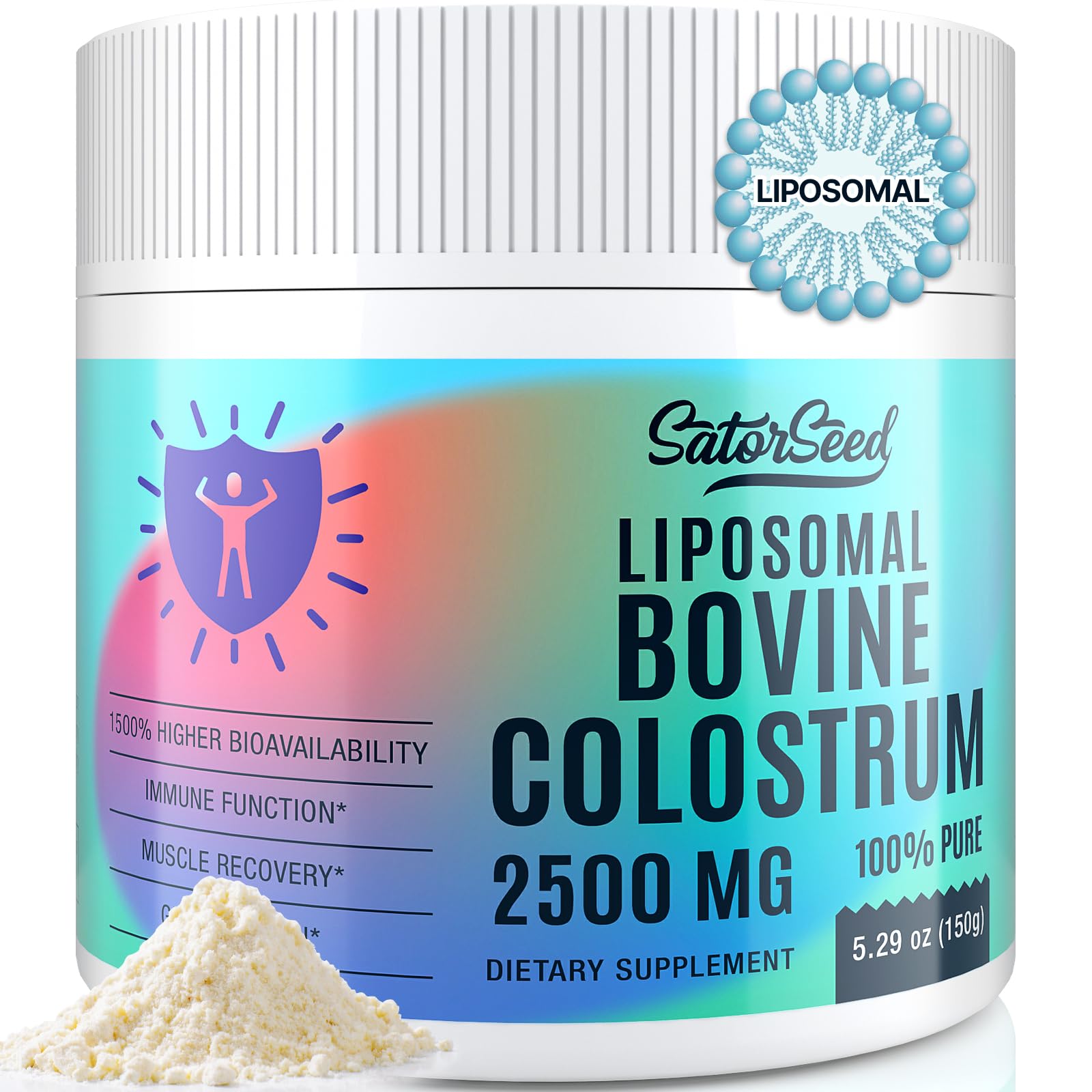 Amazon.com: Liposomal Bovine Colostrum Powder Supplement 2500mg 100% ...