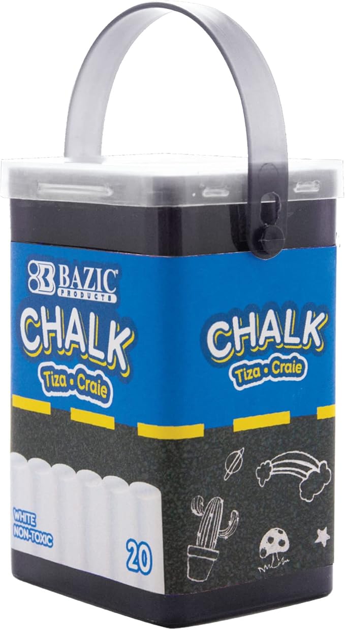 Amazon.com : BAZIC White Chalk, Standard Size Blackboard Chalkboard ...