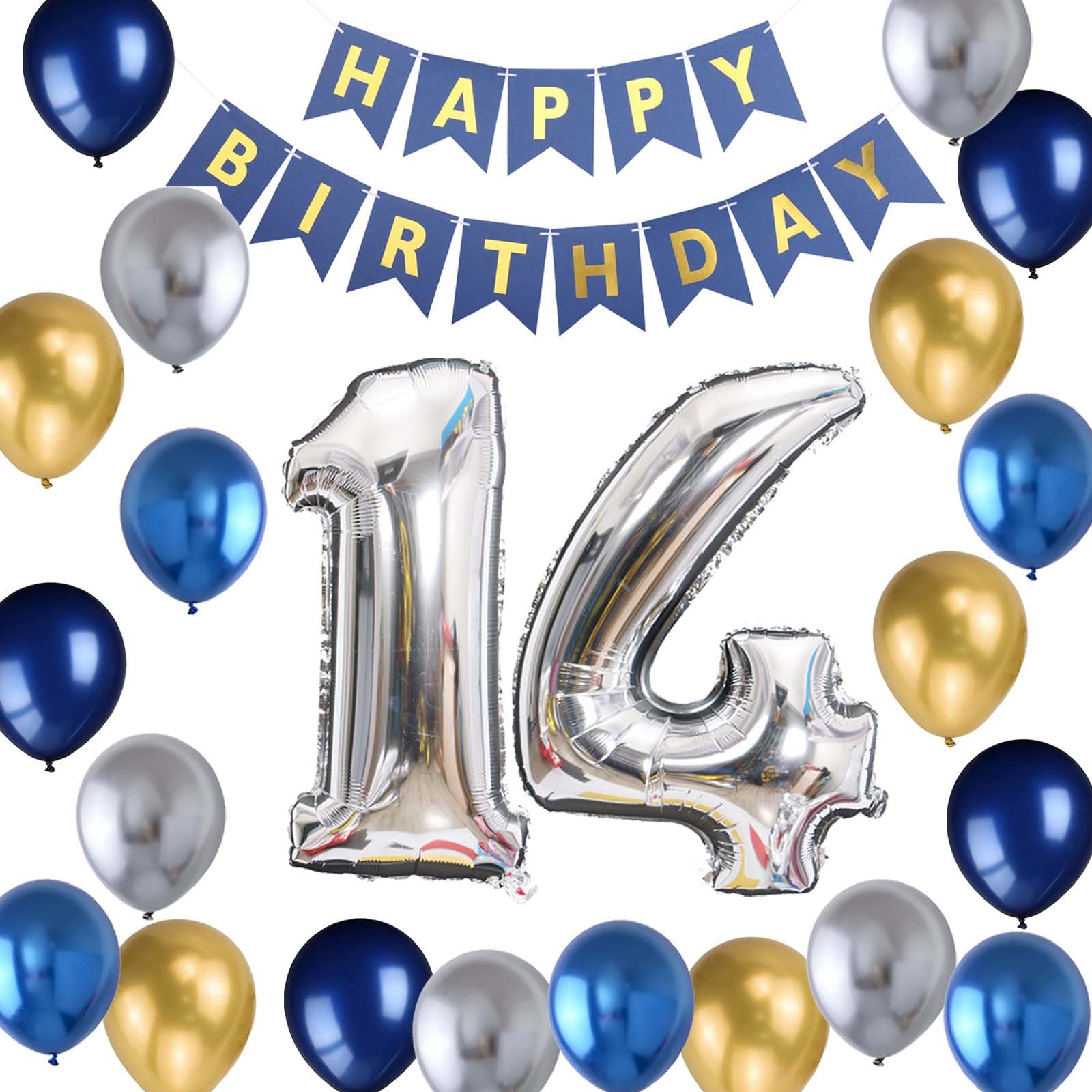 Amazon.com: 14th Birthday Party Decoration for Boys, Birthday Banner ...