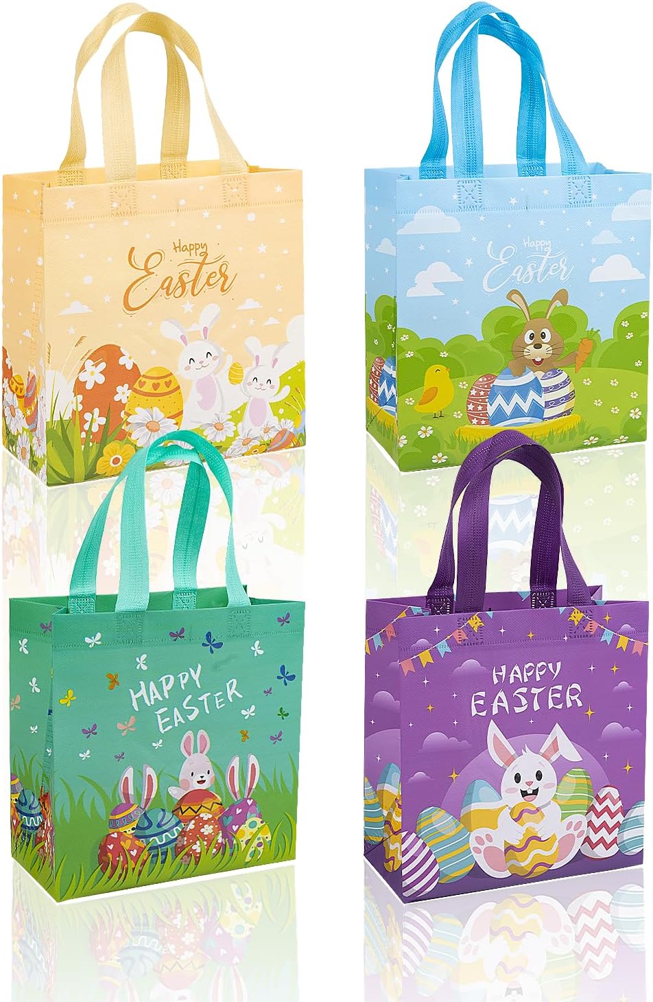 Amazon.com: Jaywayang 4Pcs Happy Easter Gift Bags with 20 pcs Tattoo ...