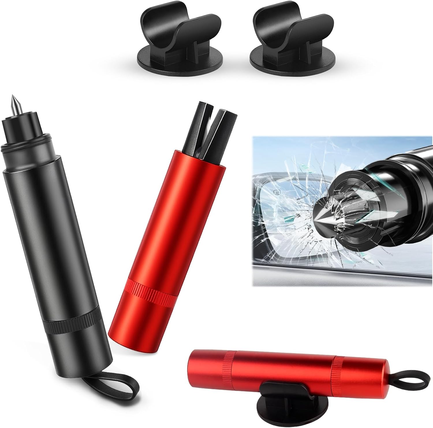 2-in-1 Window Breaker Seatbelt Cutter, One-Second Force-Driven Glass ...