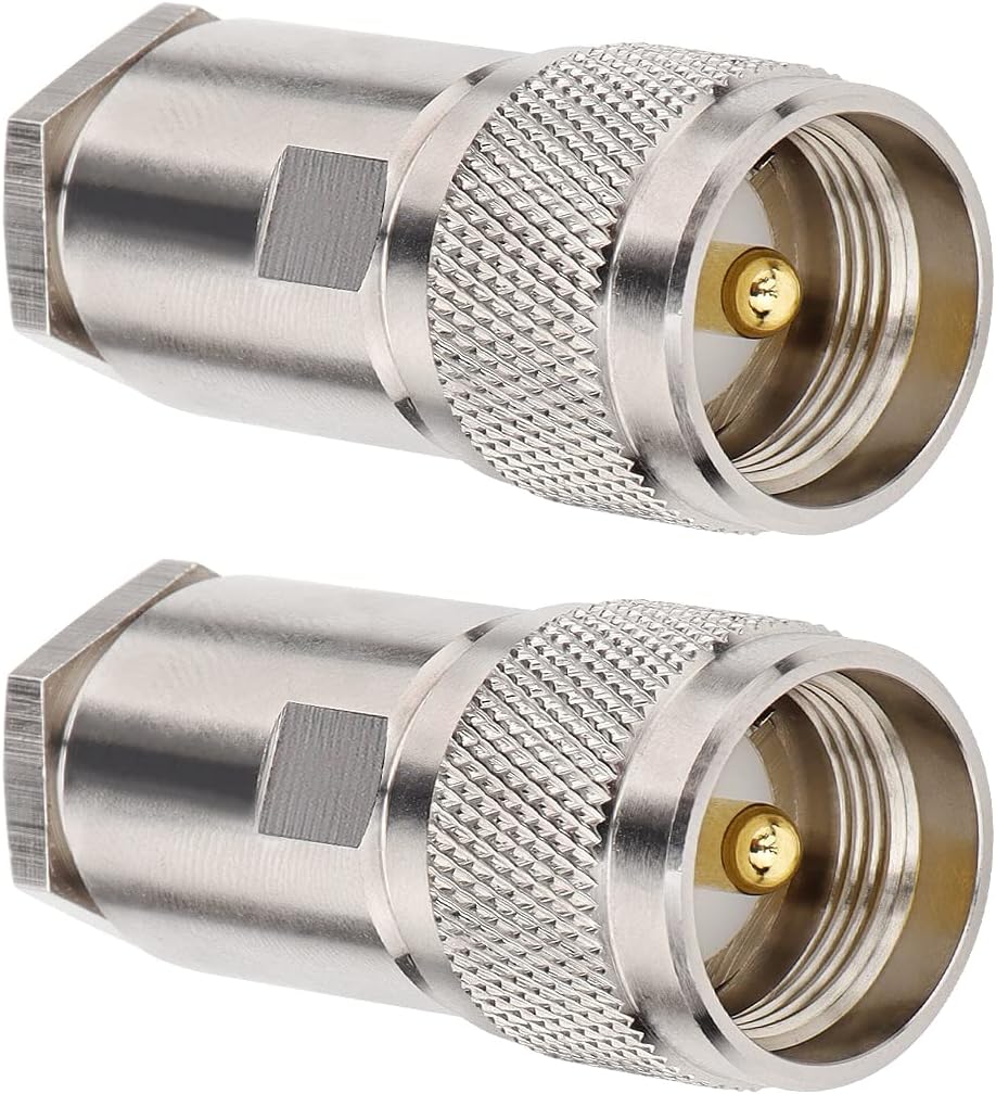 PL-259 Connectors Male UHF Type Attach Adapter End Connector LMR400/RG8/RG8U/KMR400/Belden 9913 ...