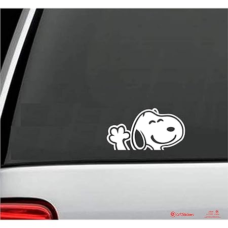 Snoopy Cartoon Car Window Motorcyle Laptop Ipad Vinyl Decal Sticker- [6 ...
