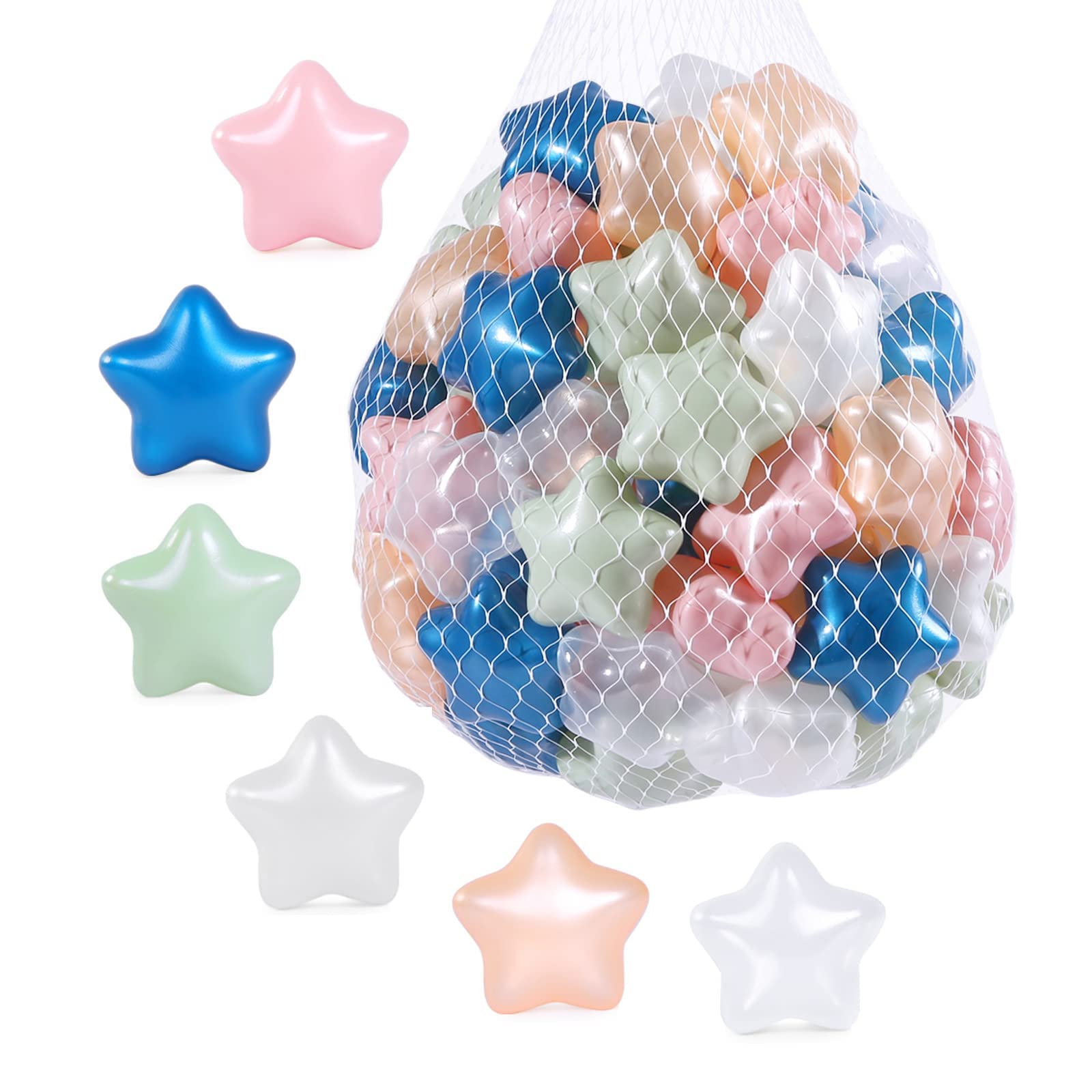 Snapklik.com : Heopeis Soft Plastic Star Ball Pit Balls - 100pcs ...