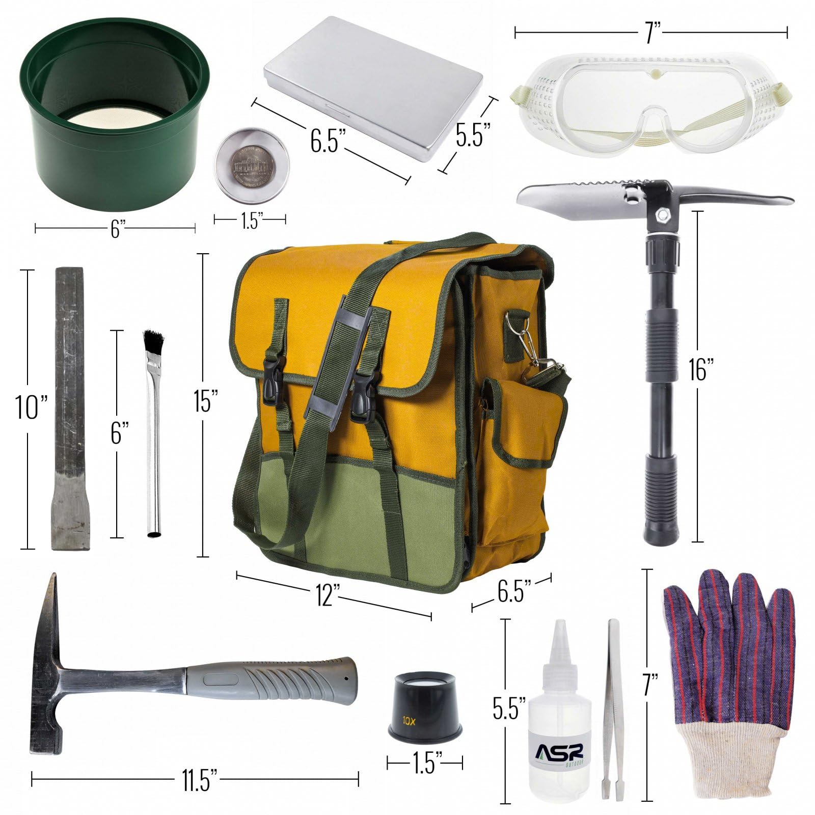 Snapklik.com : ASR Outdoor 38pc Deluxe Geology Rock Hounding Kit