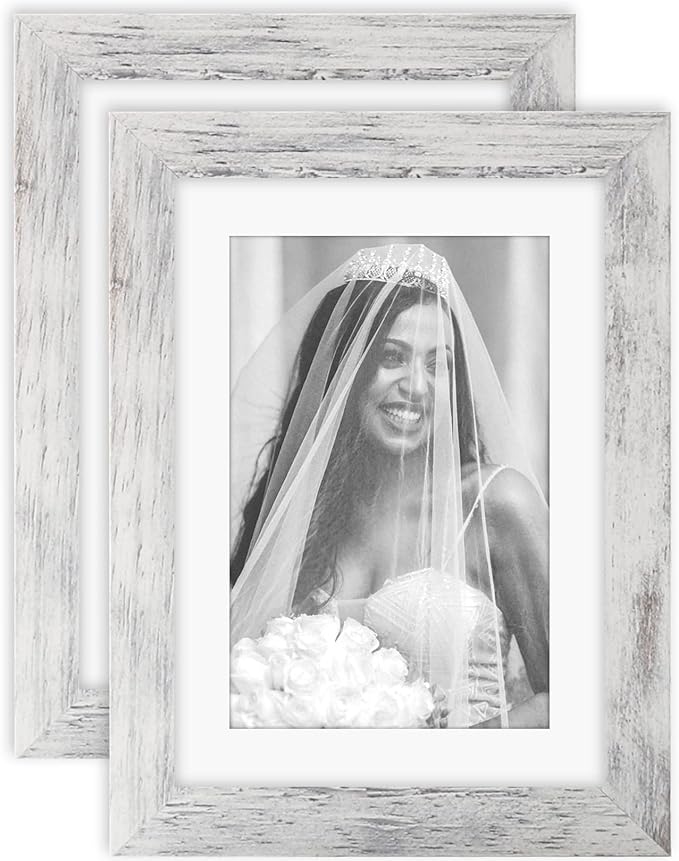 Amazon.com - TOFOREVO Picture Frames 5x7 Set of 2 Distressed White Wood ...
