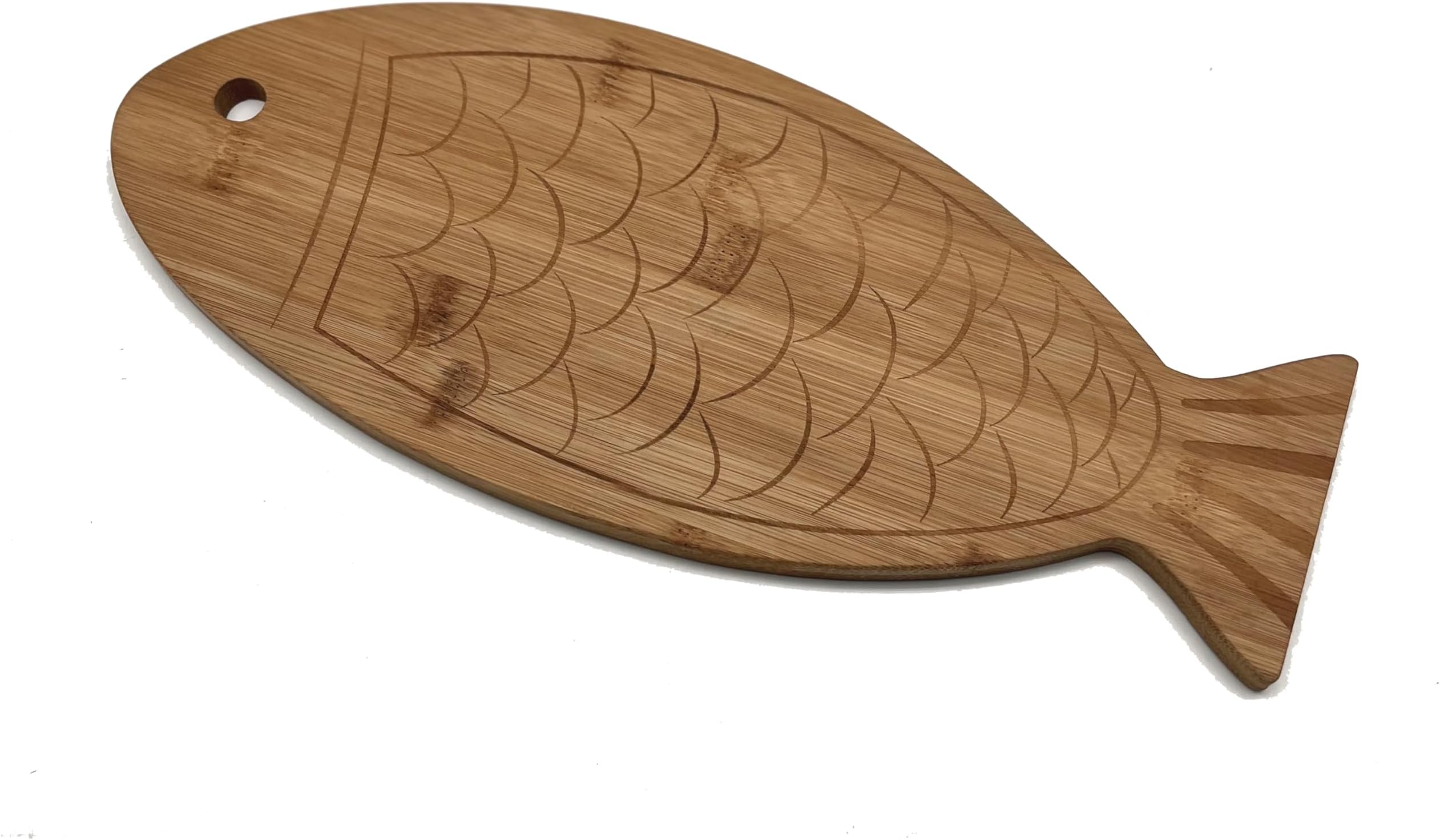 Amazon.com: Wood Fish Shaped Serving Board with Spreader Knife - Salmon ...