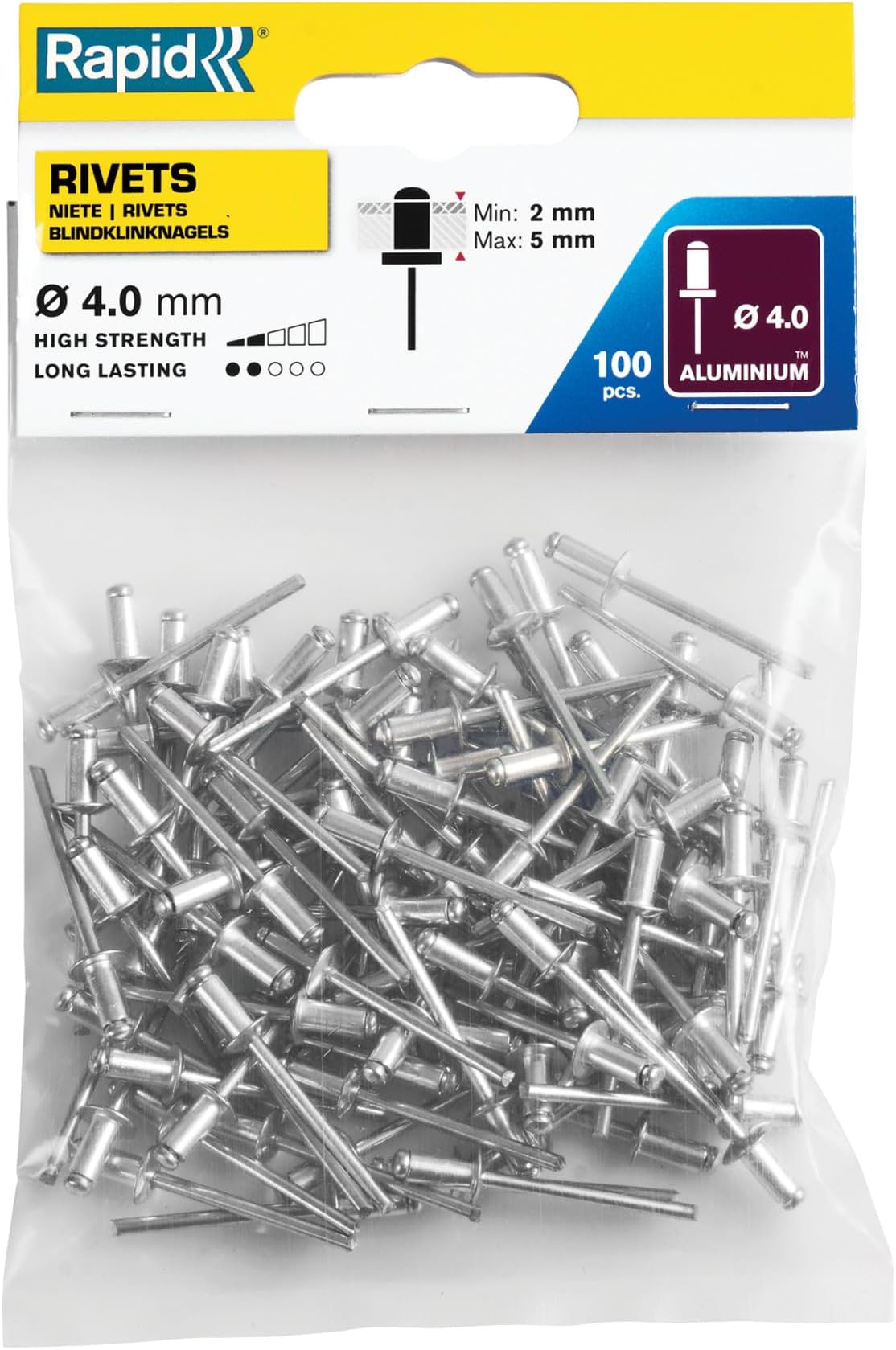 Rapid 5000378 Rivets standards Ø4 x 8mm, Gris : Amazon.fr: Bricolage