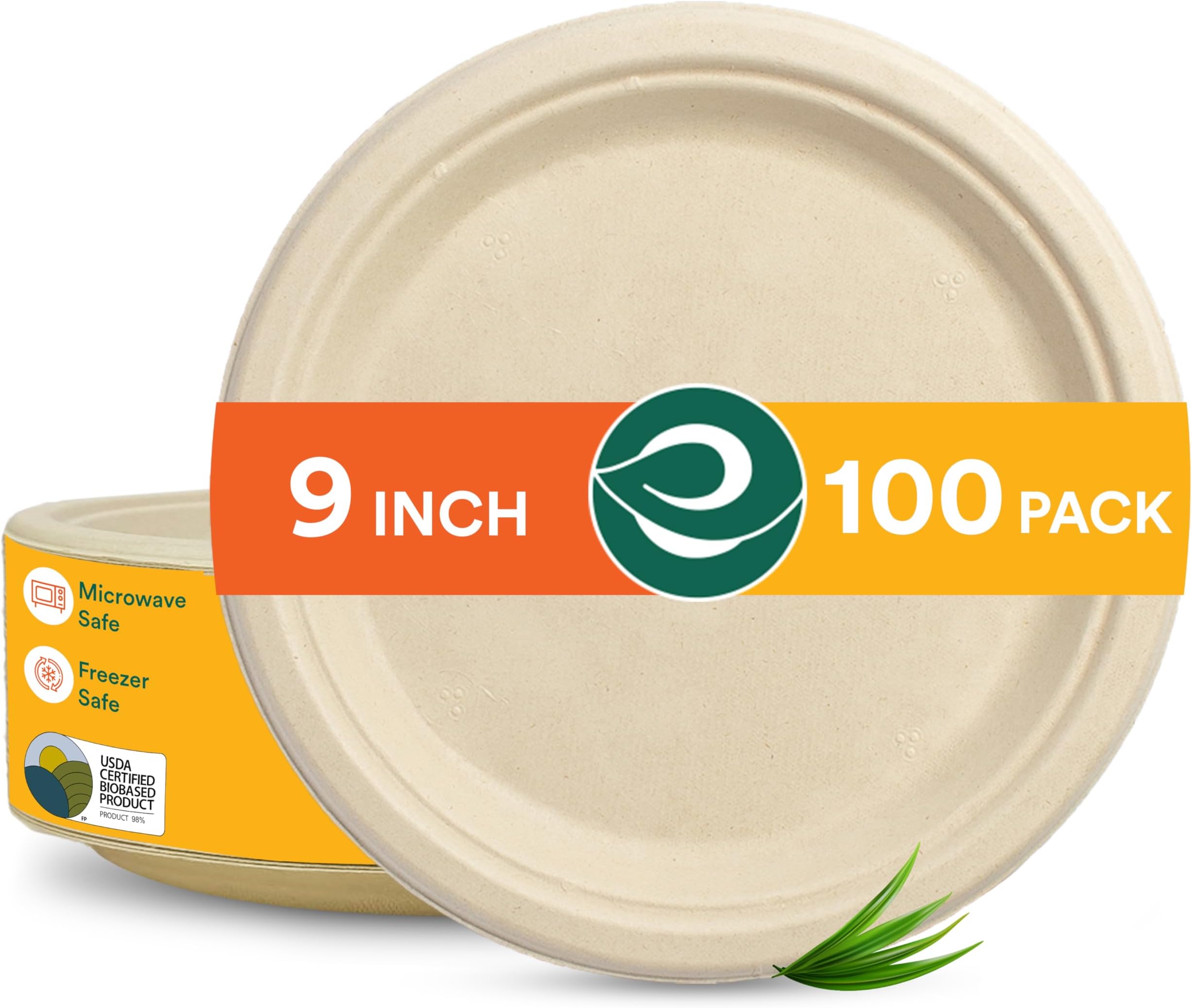 Amazon.com: Ecovita 100% Compostable Paper Plates [9 in.] – 150 ...