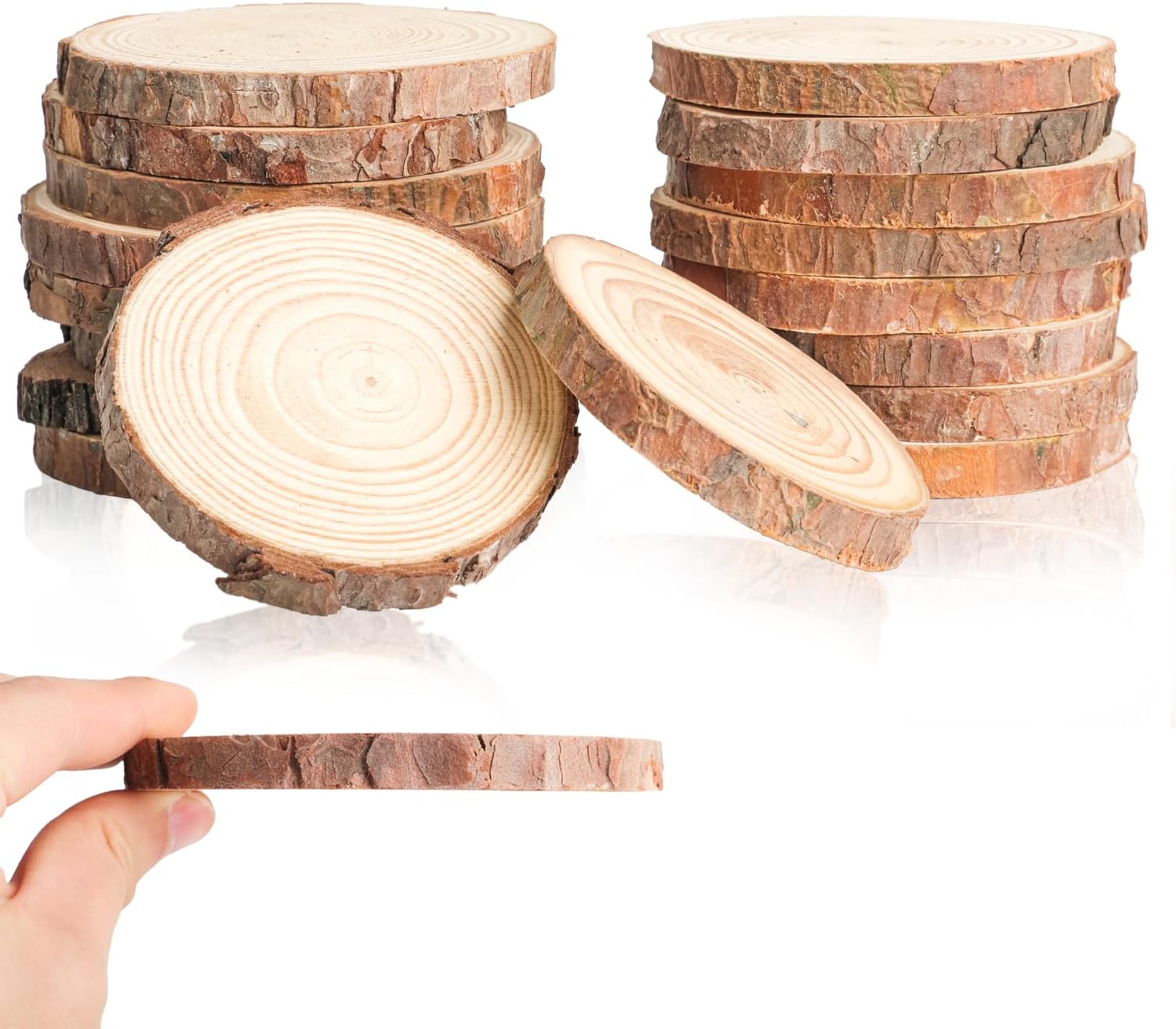 Amazon.com: PINGEUI 10 Piece 7-8 Inch Natural Wood Slices With Bark ...
