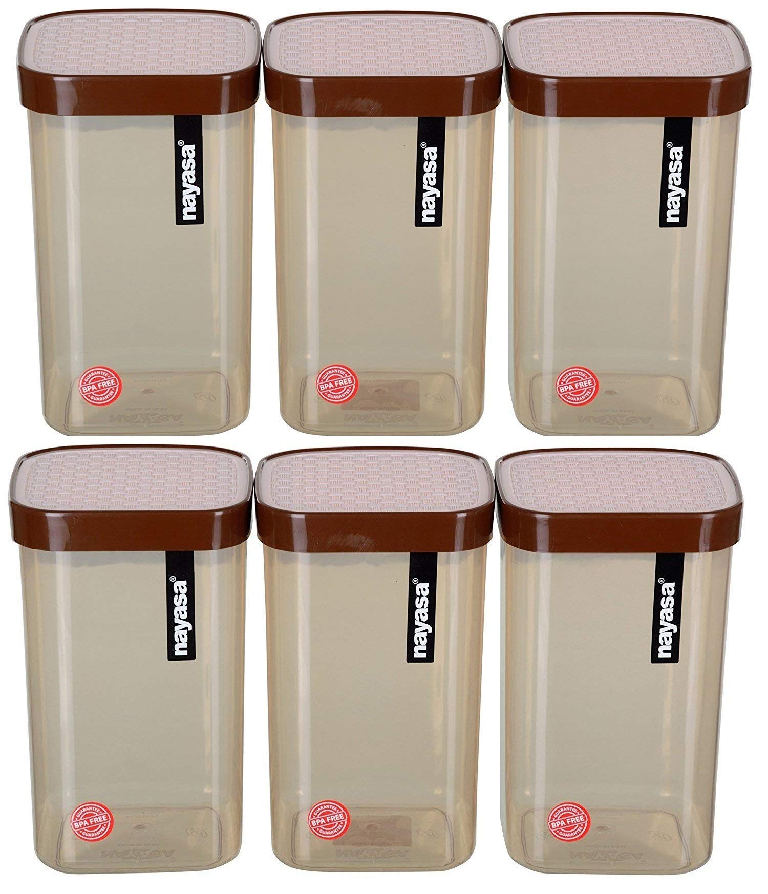 Buy Nayasa Plastic Fusion Containers | 1000 ml | Set of 6 | Air Tight ...