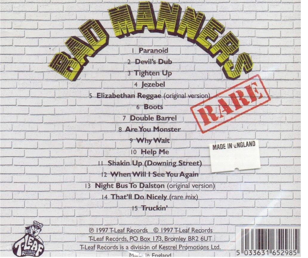 Bad Manners - Bad Manners: Rare - A Collection of Previously Unreleased ...
