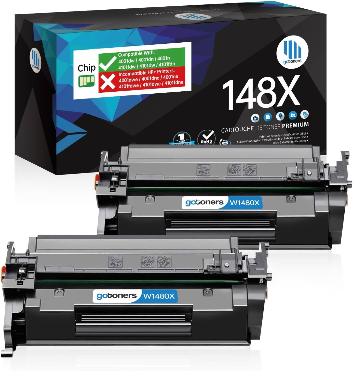 Gotoners 148X Compatible Toner for HP 148X W1480X 148A W1480A (with ...
