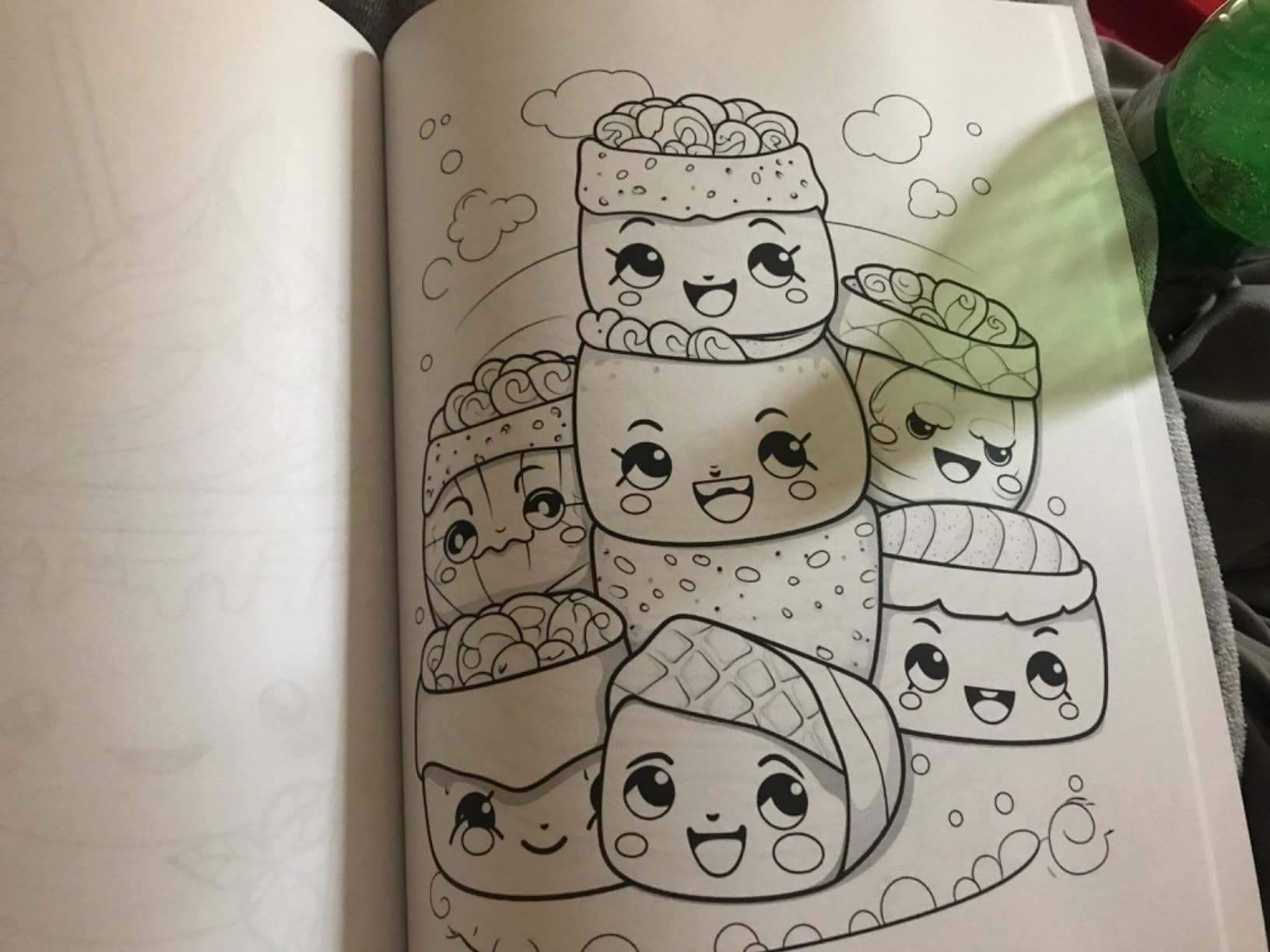 Kawaii Food Coloring Book: Cute Food Pages To Color For Kids And Adults ...