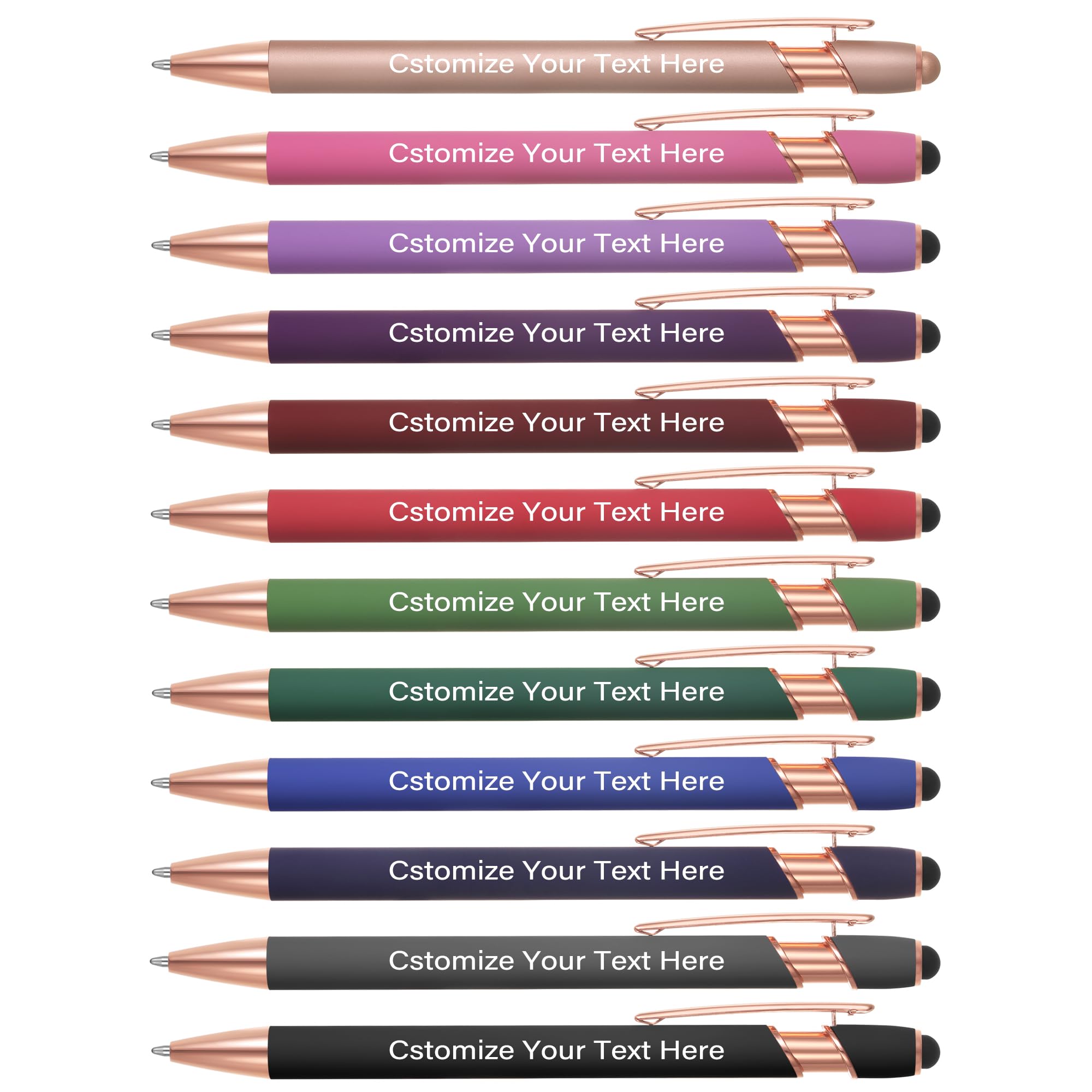 Amazon.com : Kingluu 12 Pcs Personalized Ballpoint Pens with Stylus Tip ...